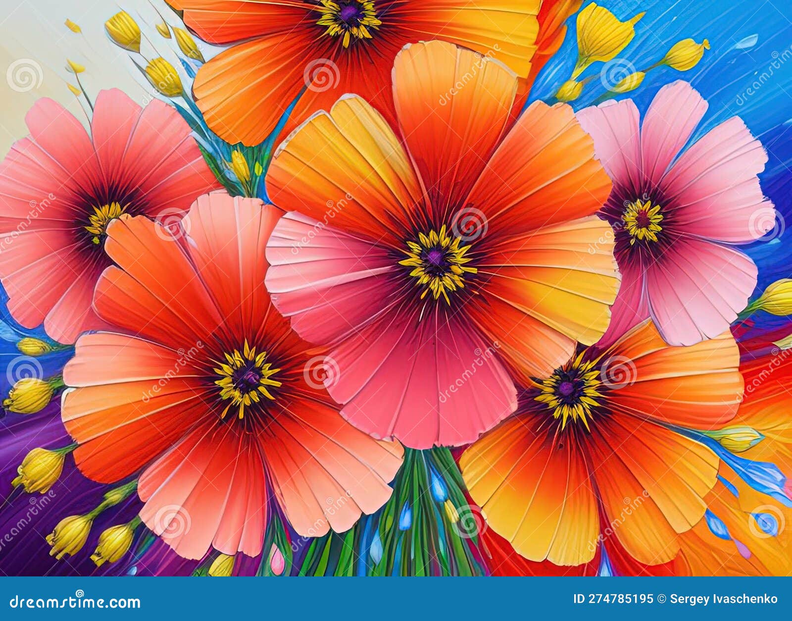 Flowers Abstract Illustration. Stock Illustration - Illustration of ...