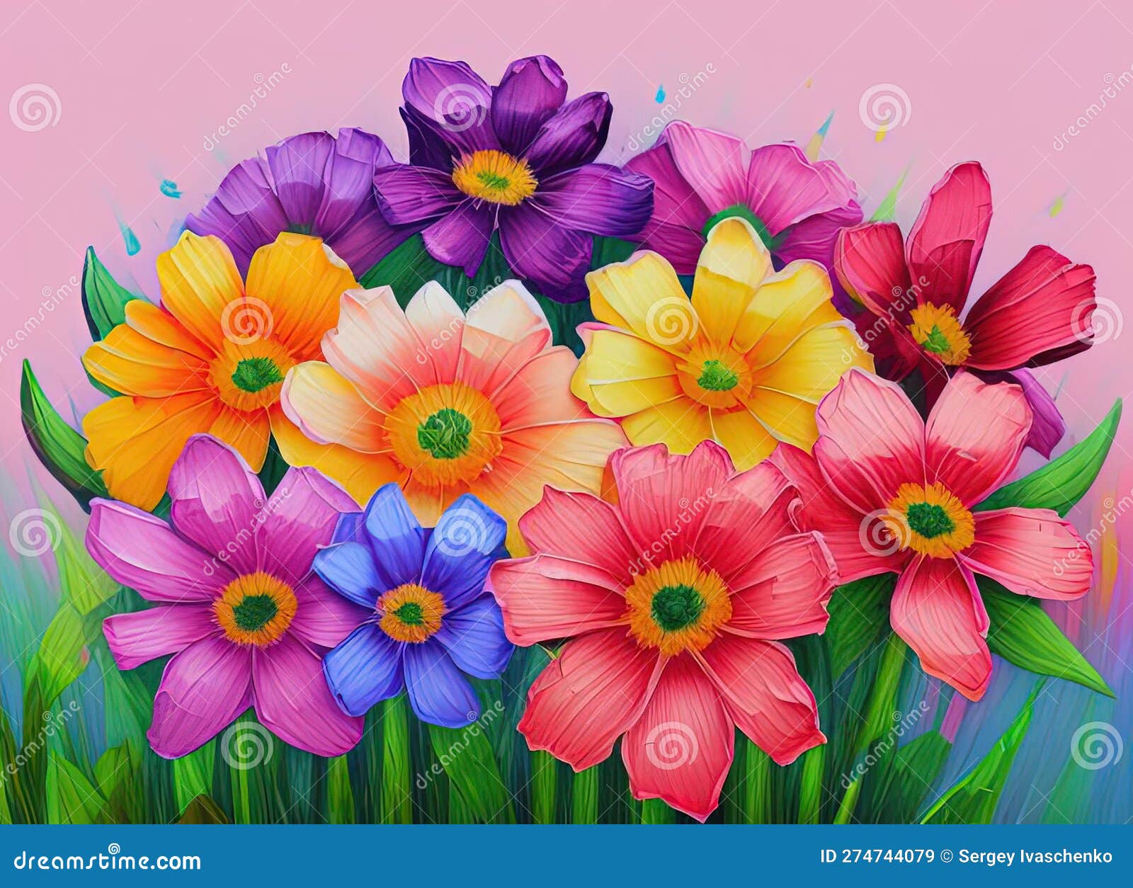 Flowers Abstract Illustration. Stock Illustration - Illustration of ...