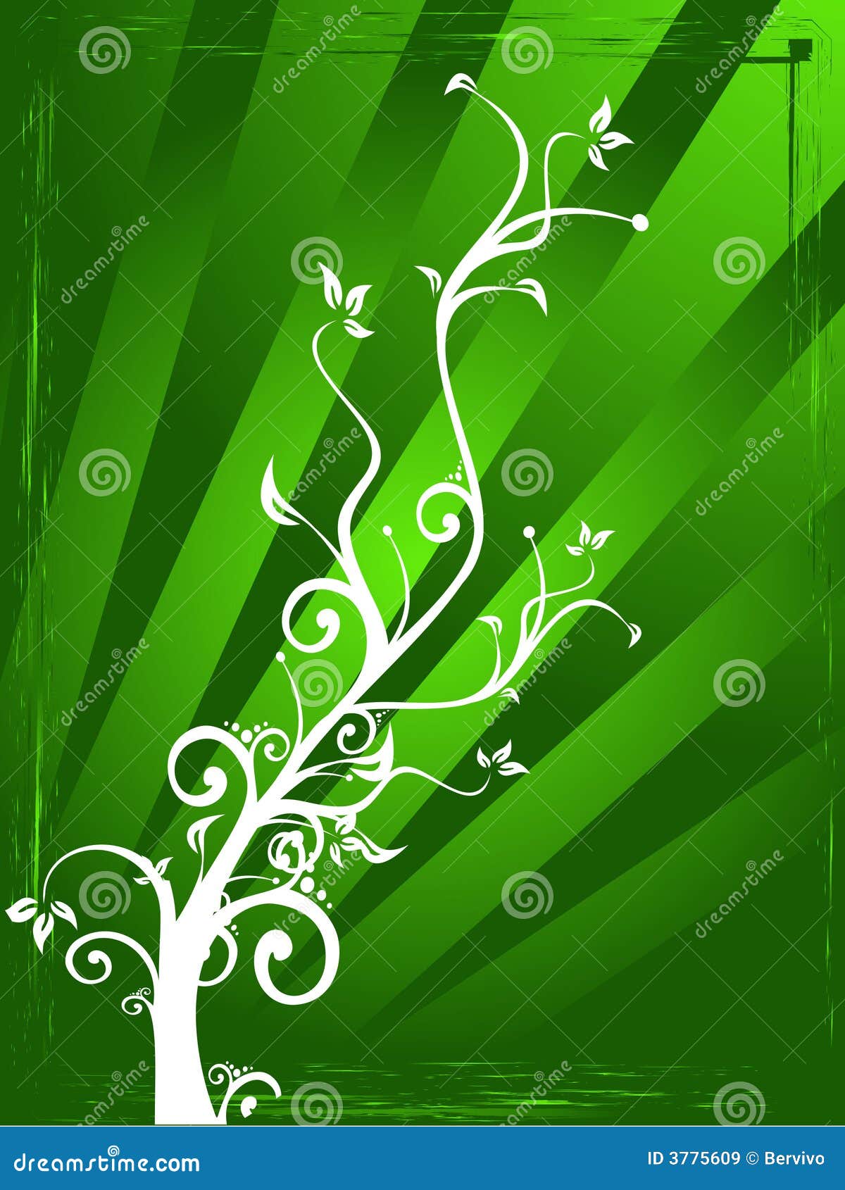 Flowers Abstract Vector Green Background Stock Illustration ...