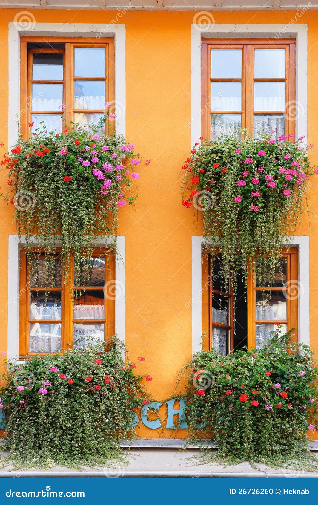 Flowers adorned house stock photo. Image of facade, floral - 26726260
