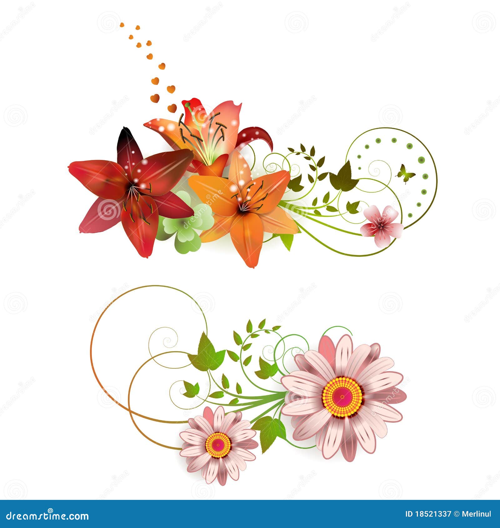 Flowers arrangement stock vector. Illustration of cool - 18521337