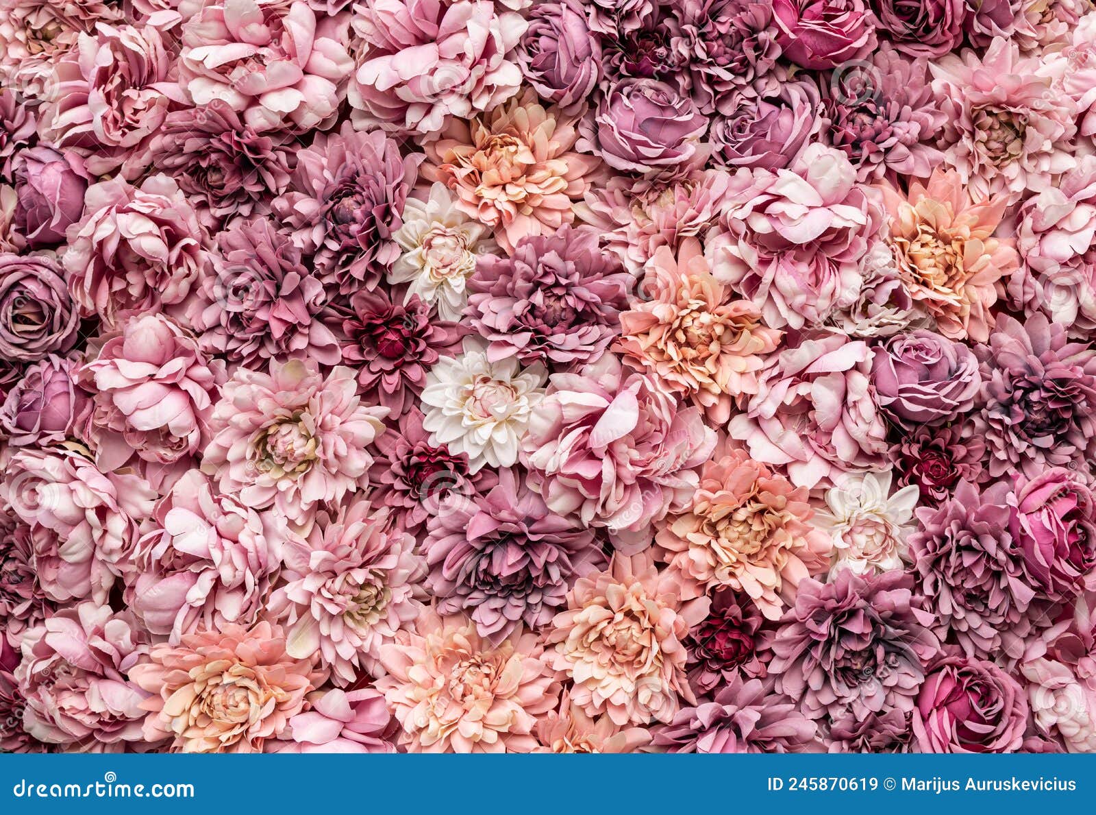 Flowers As Background. Pink Artificial Flowers Stock Image - Image of ...