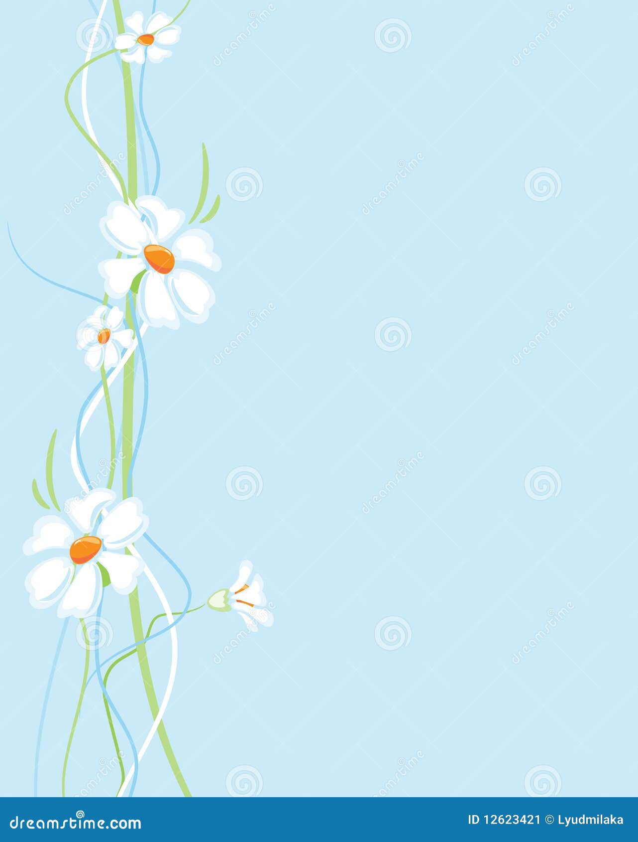 Flowers Background Vertically Stock Vector - Illustration of green ...