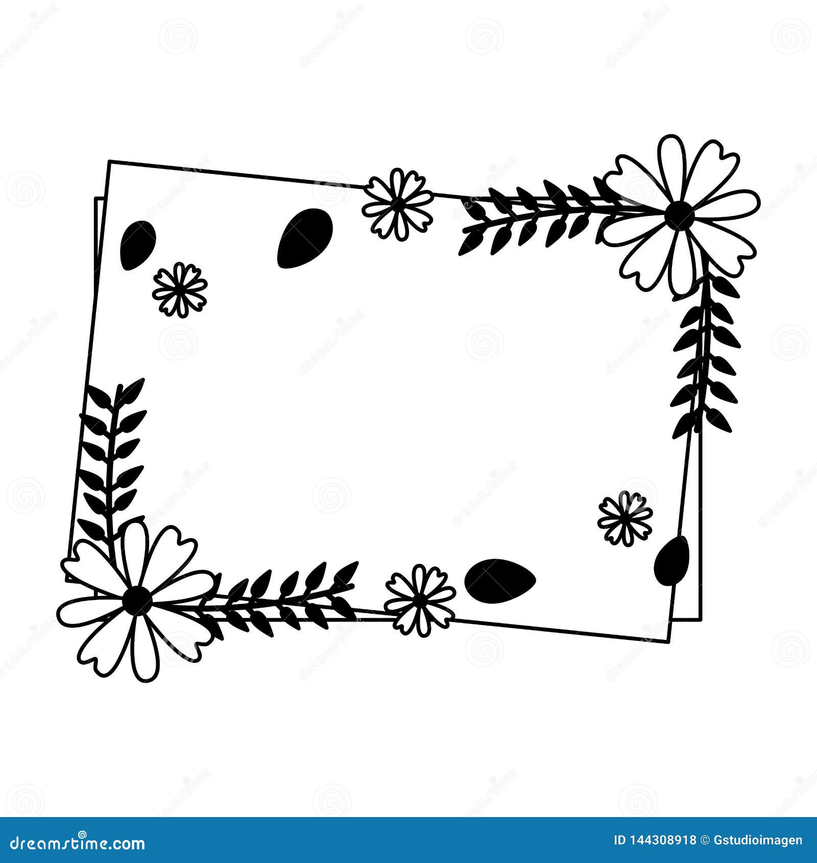 Flowers badge decoration stock vector. Illustration of design - 144308918