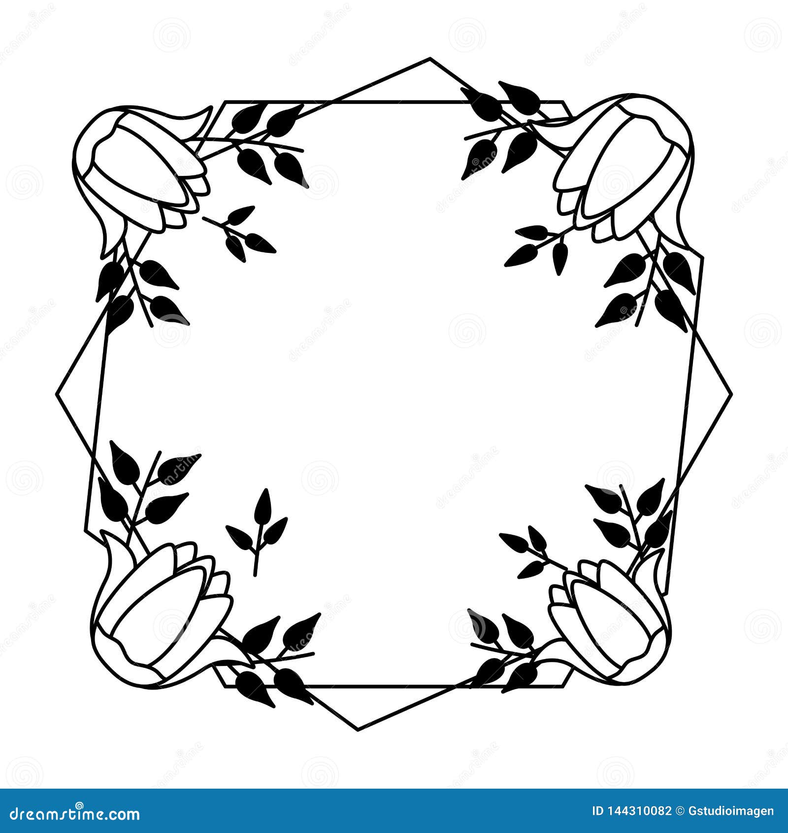 Flowers badge decoration stock vector. Illustration of decoration ...