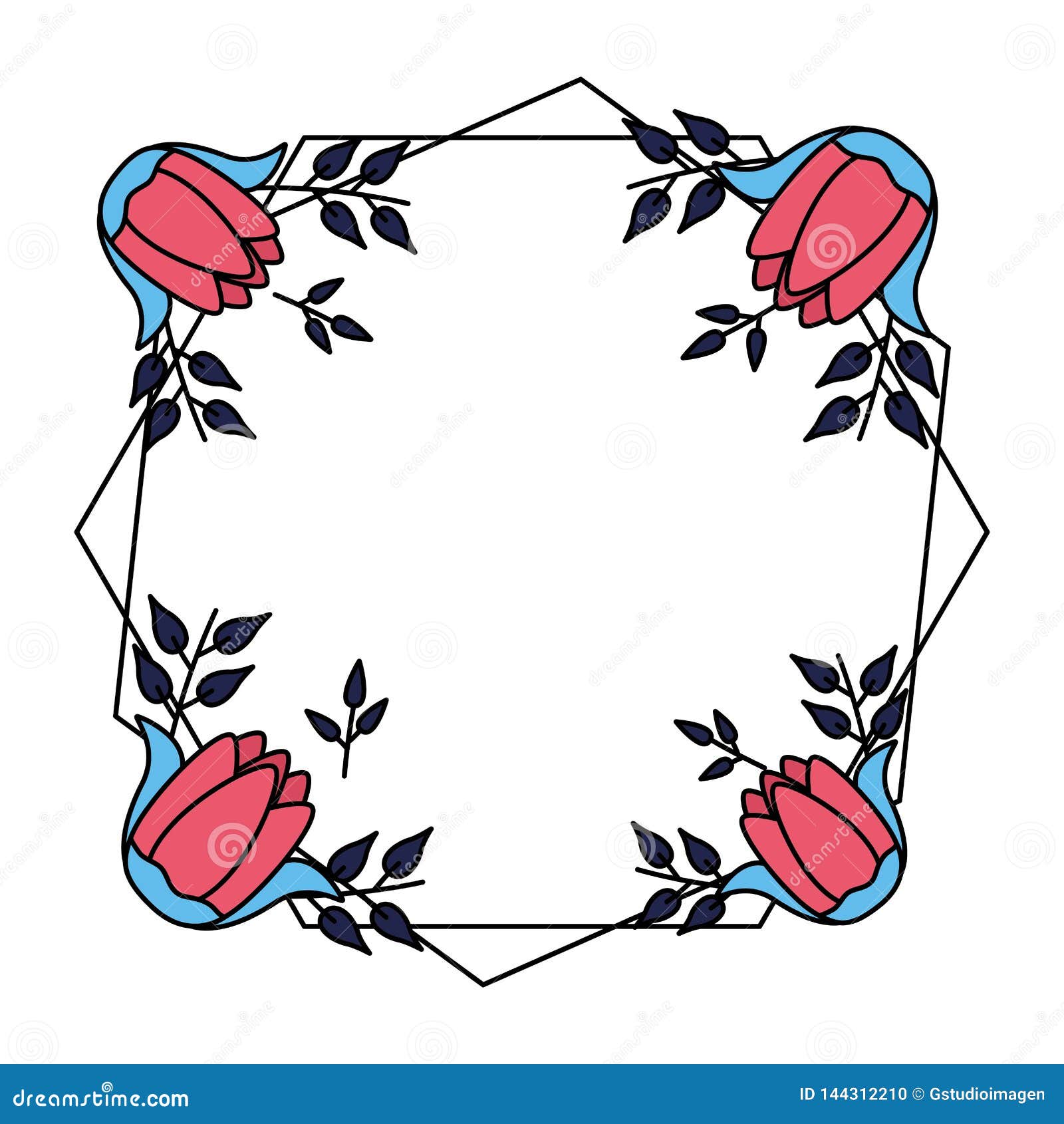 Flowers badge decoration stock vector. Illustration of decoration ...