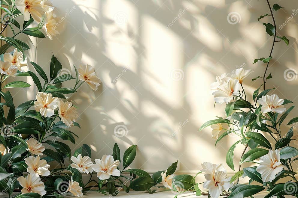 Flowers on a Beige Background. the Background is Made of Beige Flowers ...