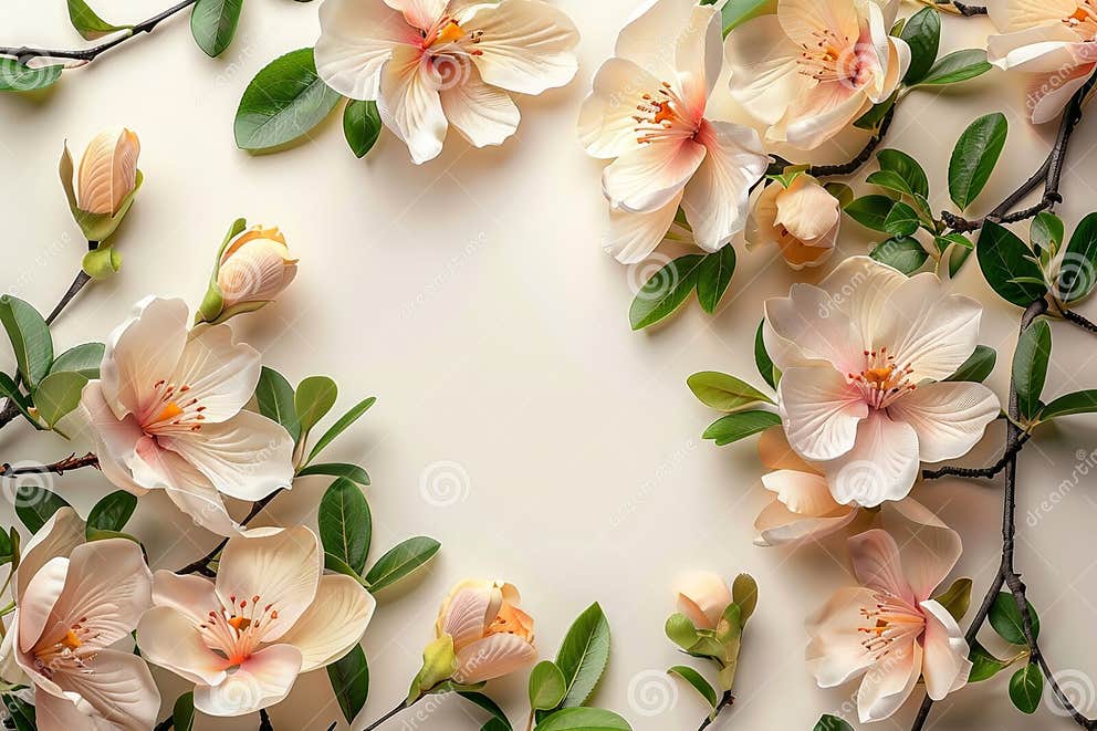 Flowers on a Beige Background. the Background is Made of Beige Flowers ...