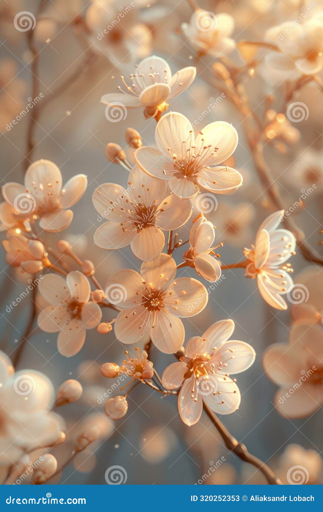 Flowers on a Beige Background. the Background is Made of Beige Flowers ...