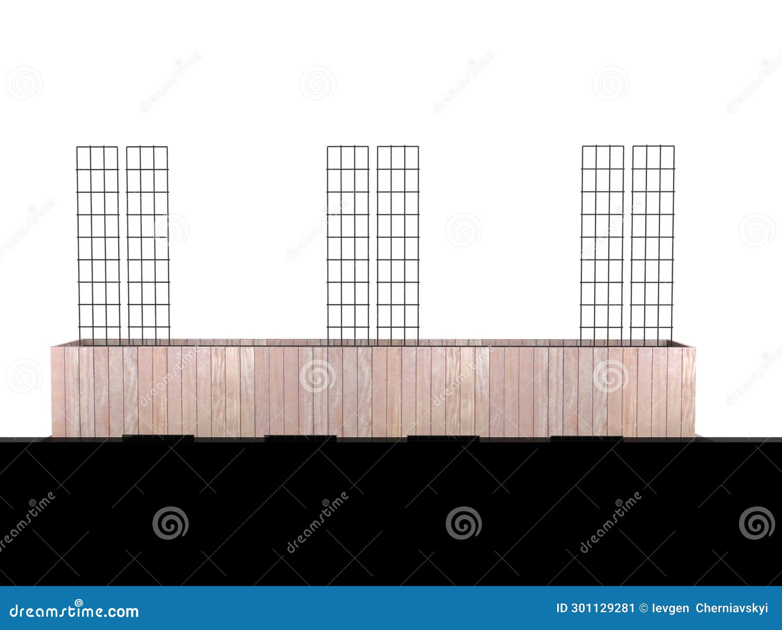 Flowers Border Edging with Support for Climbing Plants, 3D Render Stock ...