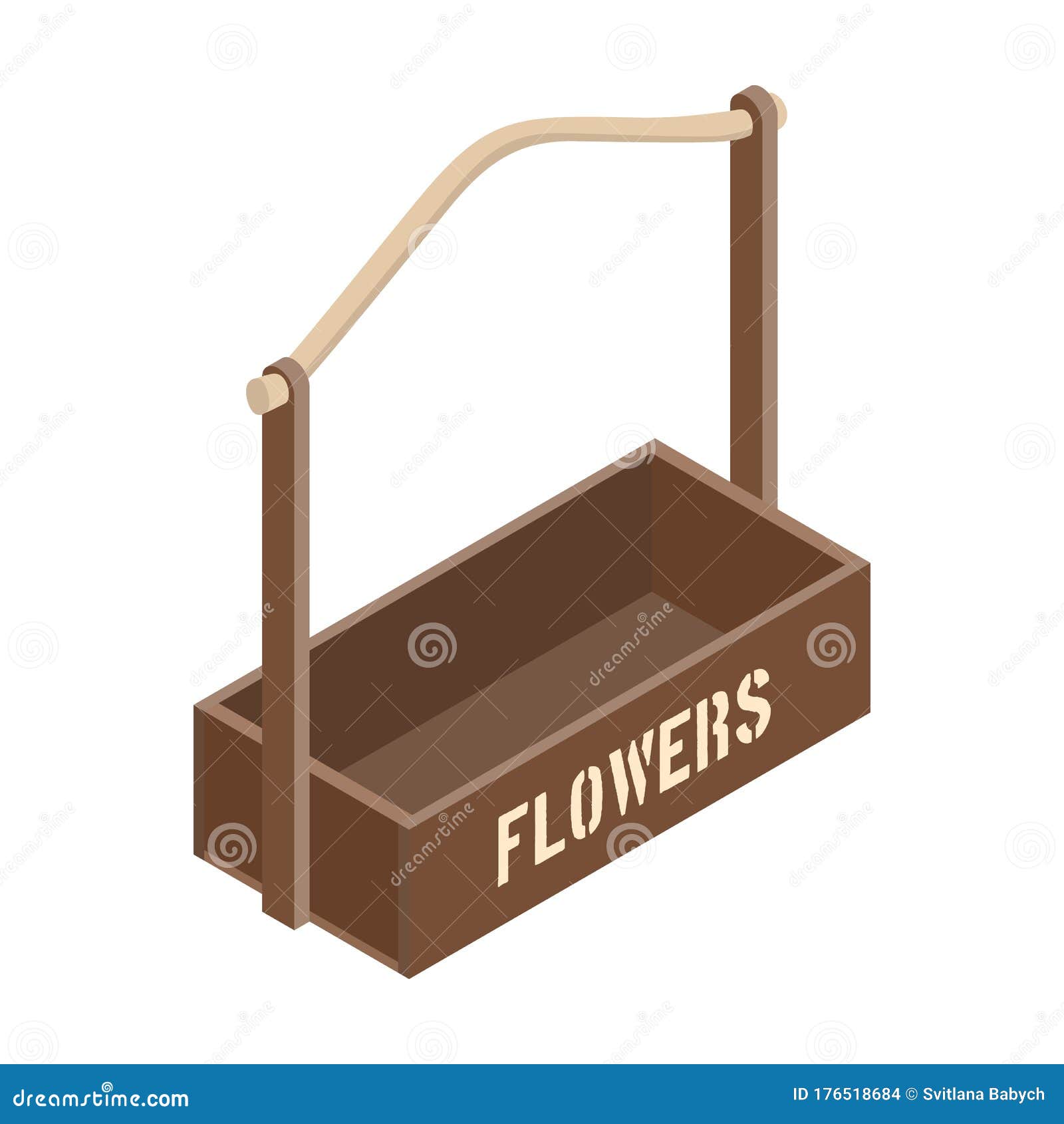 Flowers Box Vector Icon. Isometric Vector Icon Isolated on White ...