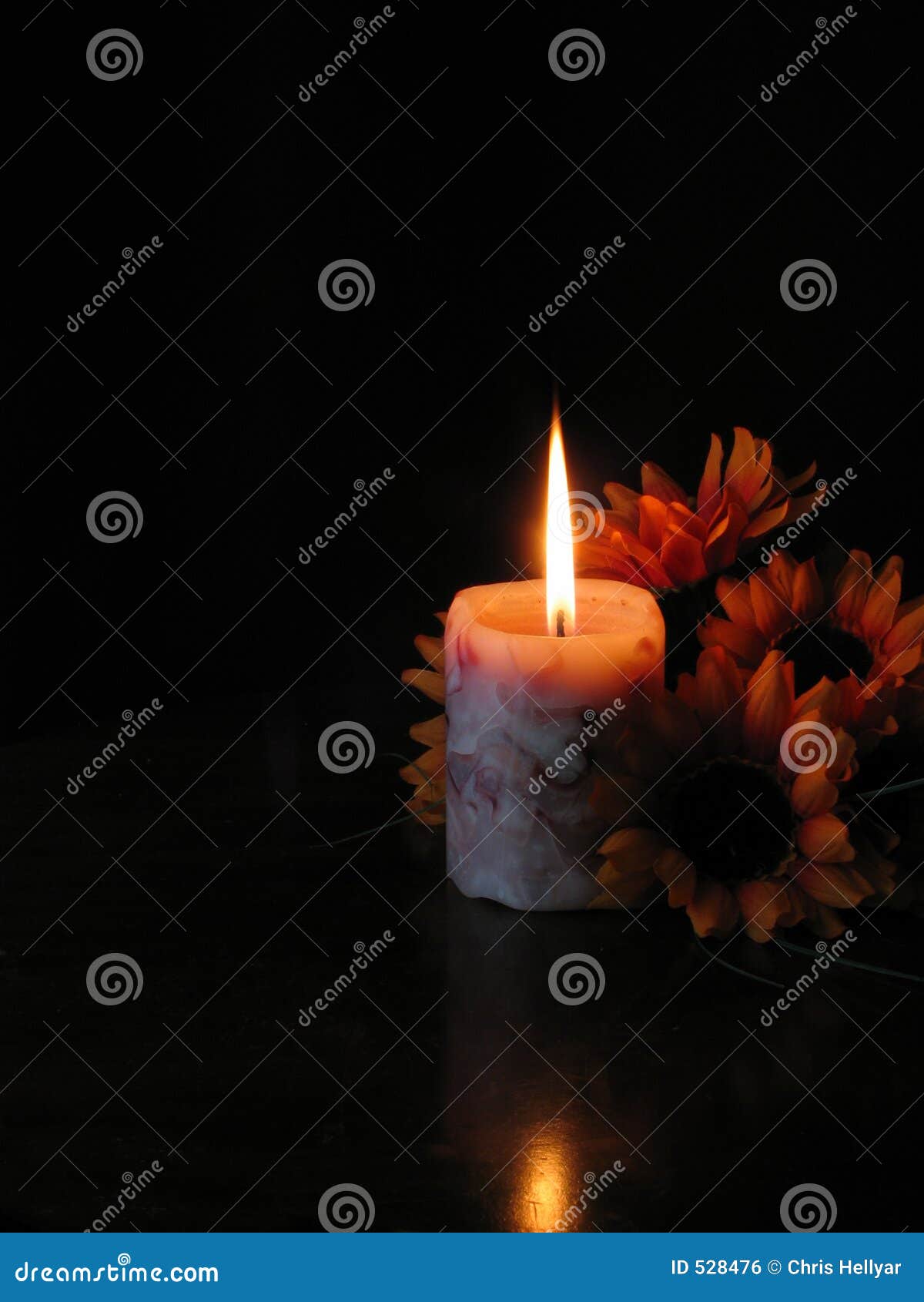 Flowers by candle light. stock photo. Image of candlelight - 528476