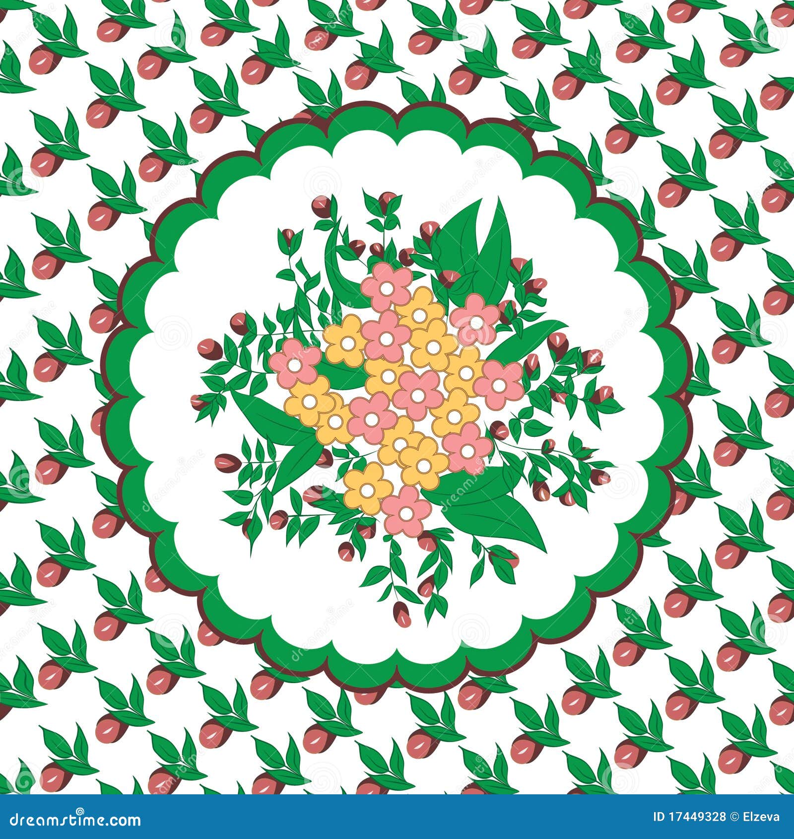 Flowers circular pattern stock vector. Illustration of foliage - 17449328