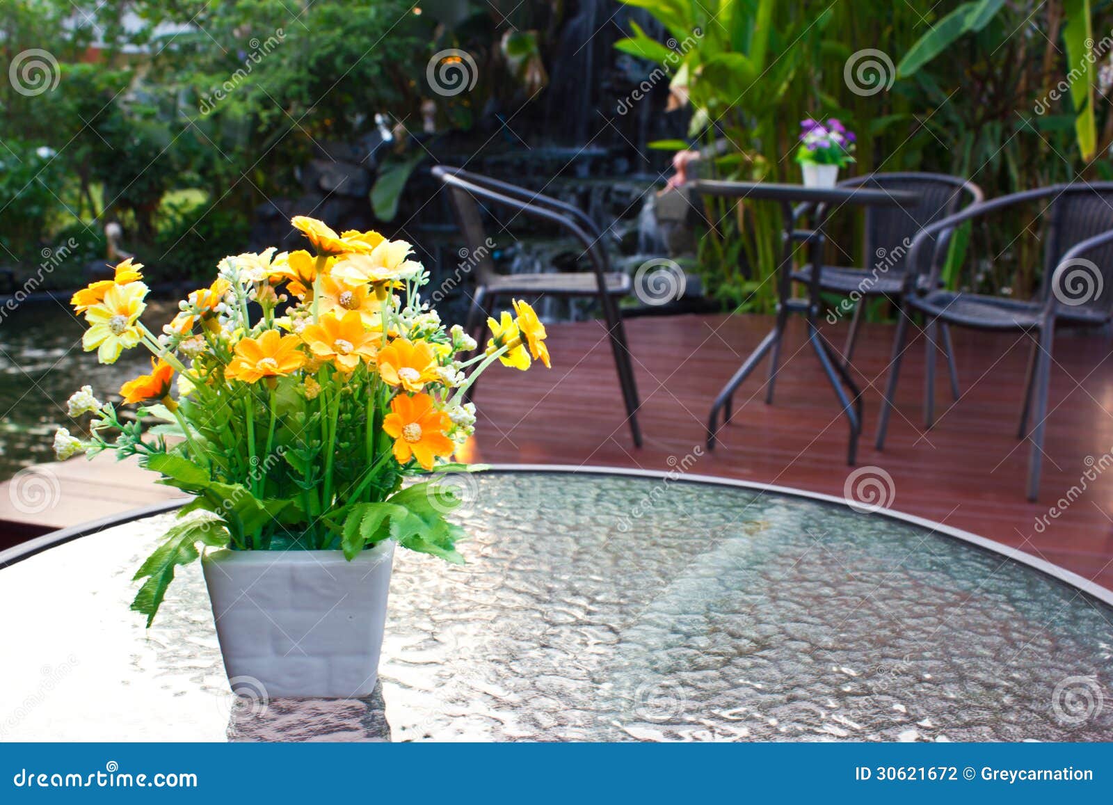 Flowers in coffee shop stock photo. Image of vase, decorate - 30621672
