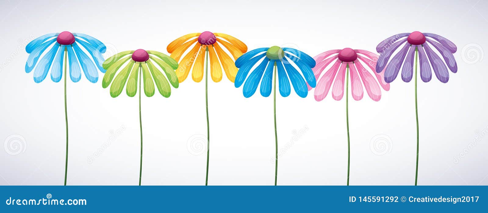Flowers colorful banner stock vector. Illustration of element - 145591292