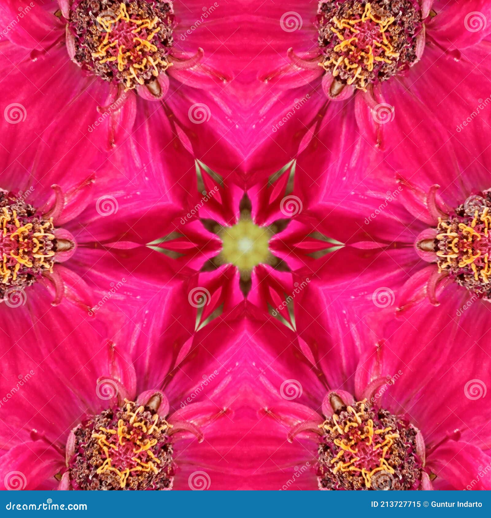 Flowers are Combined with a Kaleidoscope Effect, so that it Becomes a ...