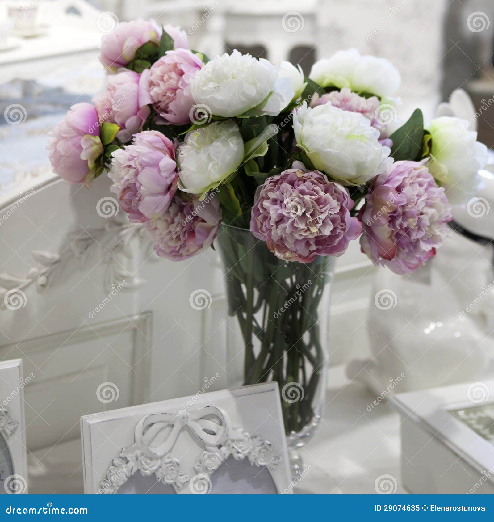 Flowers Composition in Retro Interior. Stock Image - Image of country ...