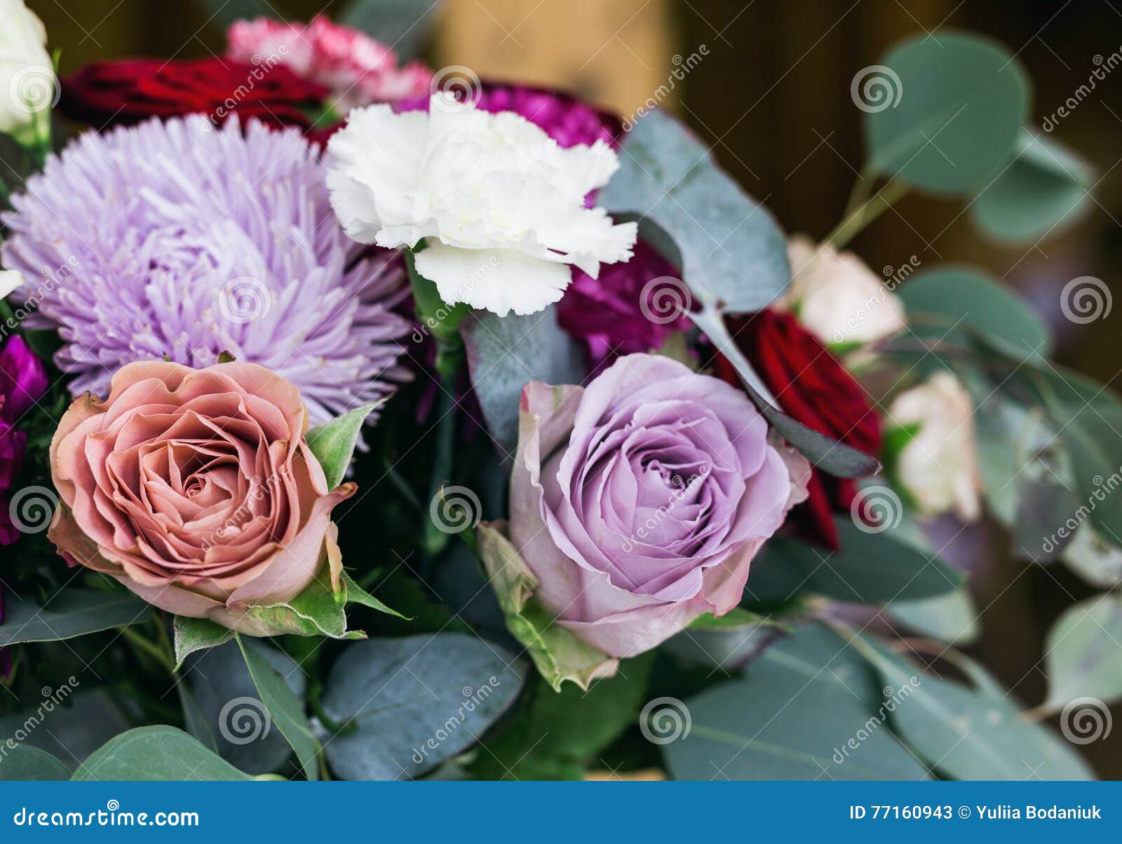 Flowers Compositions Arrange for Decoration in Restaurant Stock Image ...