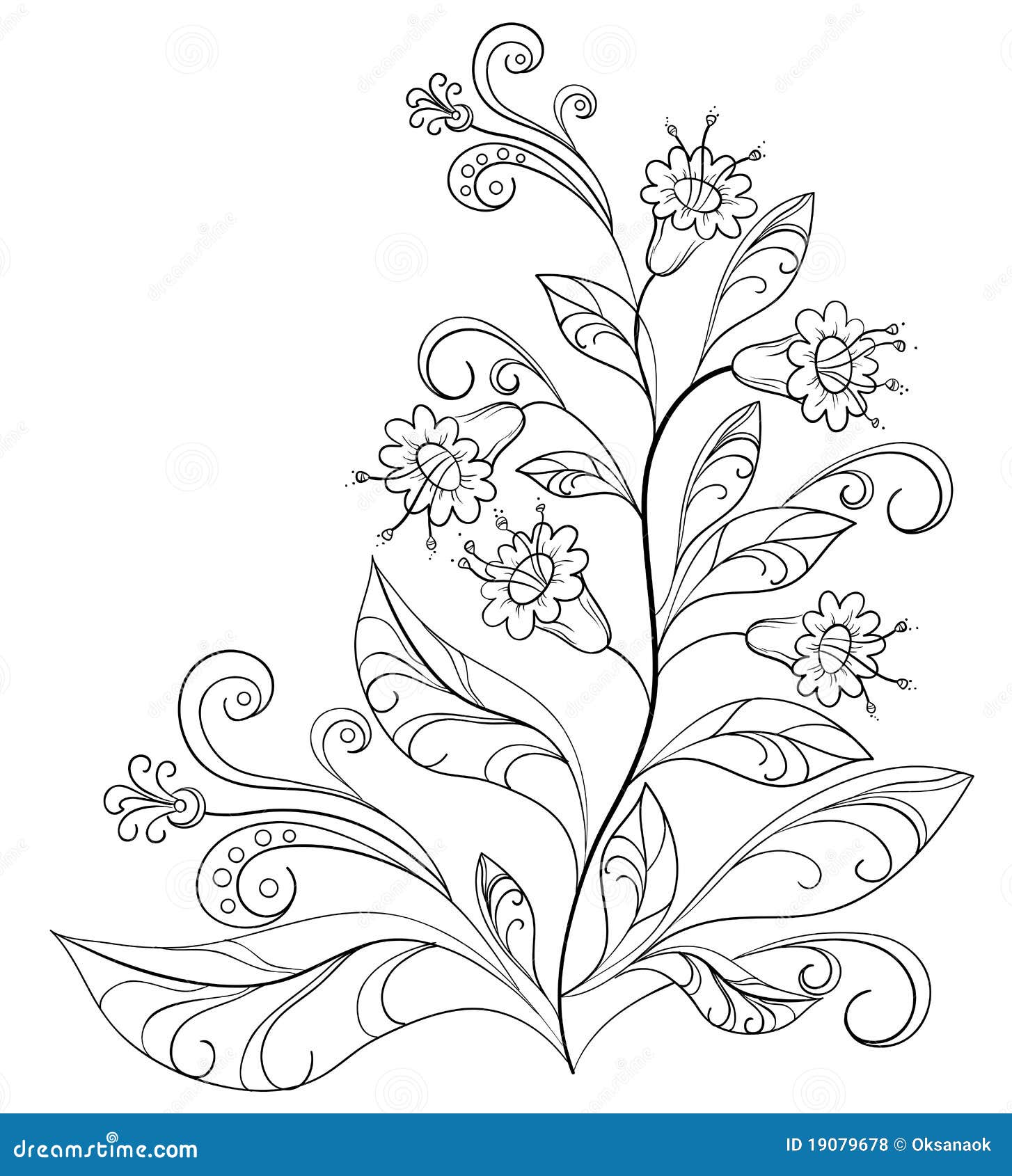 Flowers, contours stock vector. Illustration of painting - 19079678