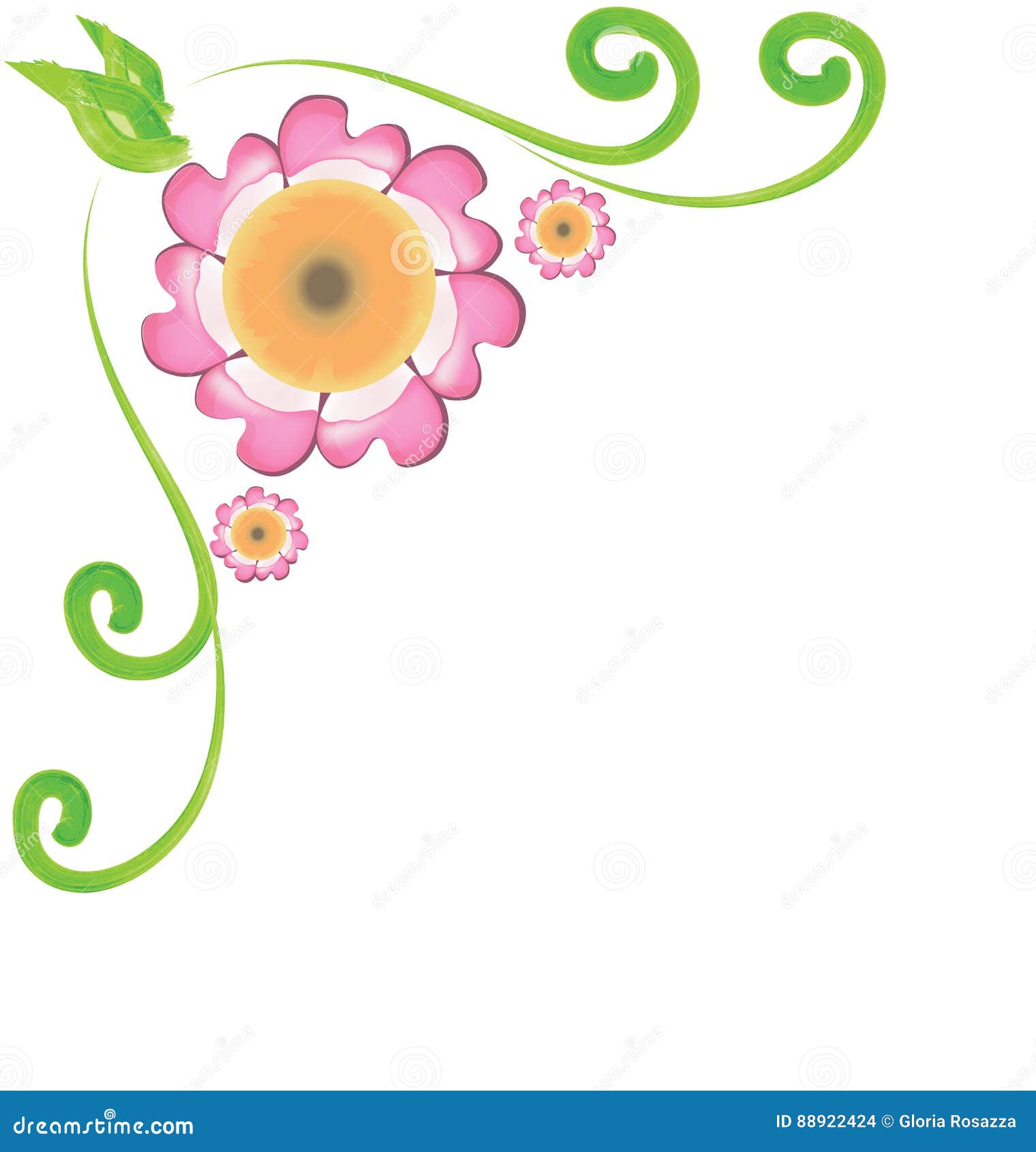 Flowers corner frame stock vector. Illustration of flowers - 88922424