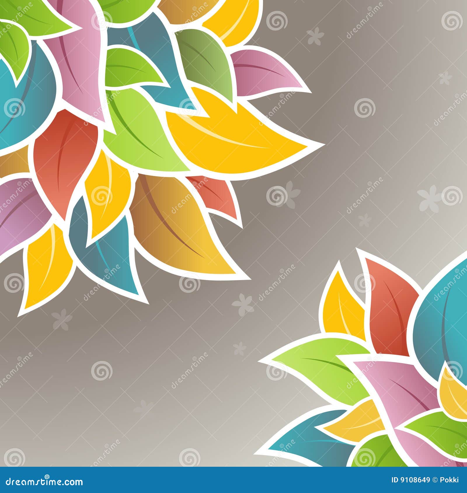 Flowers in the Corner. Vector Stock Vector - Illustration of beauty ...