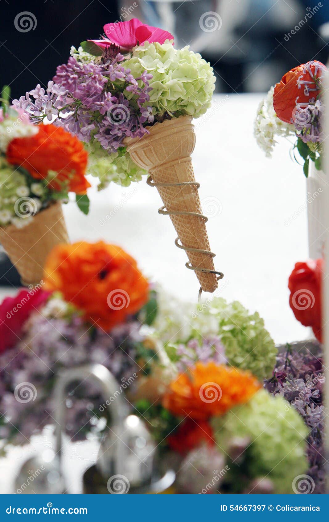 Flowers in cornets stock image. Image of bunches, summer - 54667397