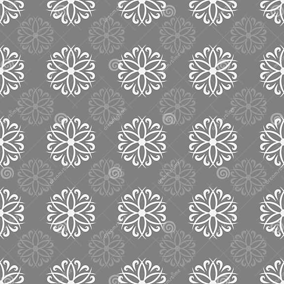Flowers and Curls. Seamless Pattern. Simple Repetitive Pattern Stock ...