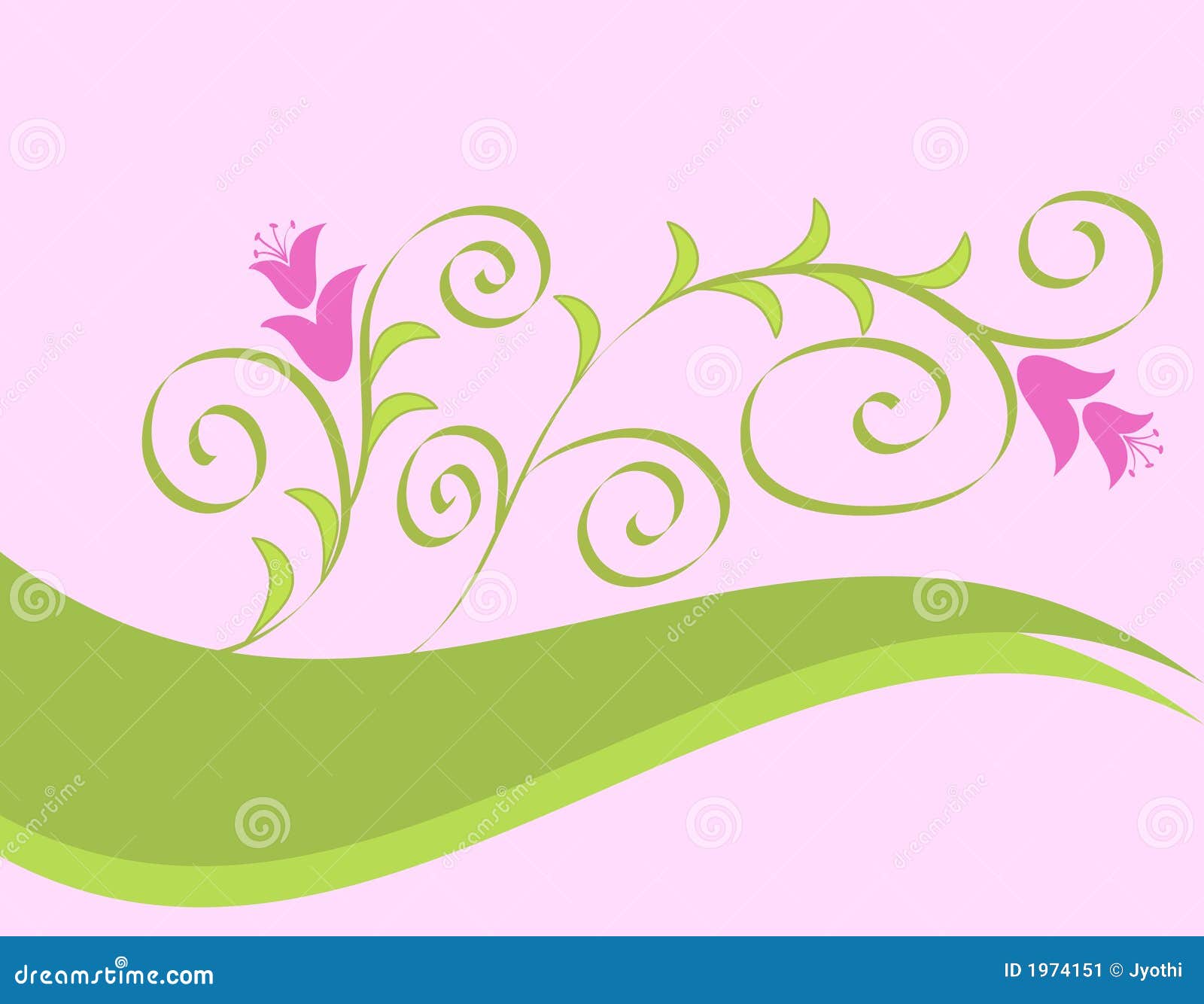 Flowers and curves stock illustration. Illustration of background - 1974151