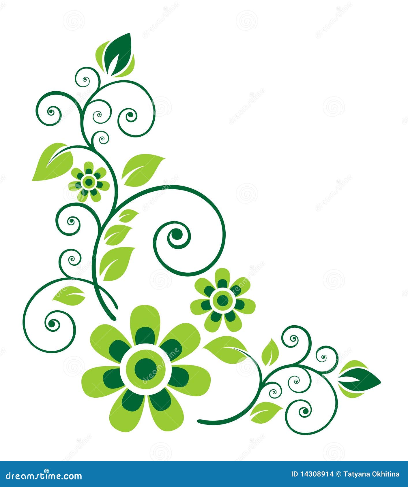 Flowers And Curves Pattern Stock Images - Image: 14308914
