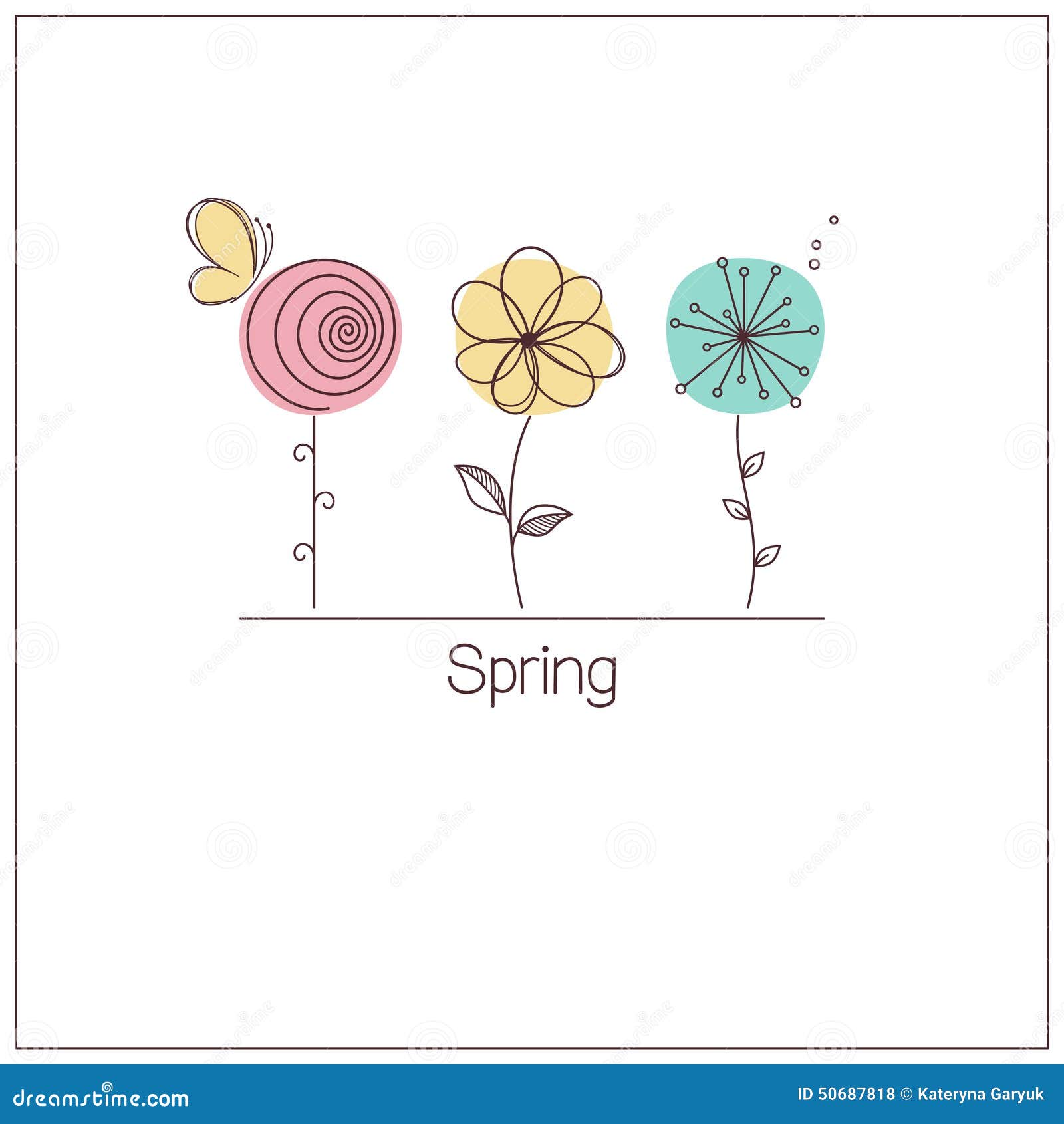 Flowers stock vector. Illustration of decoration, bloom - 50687818