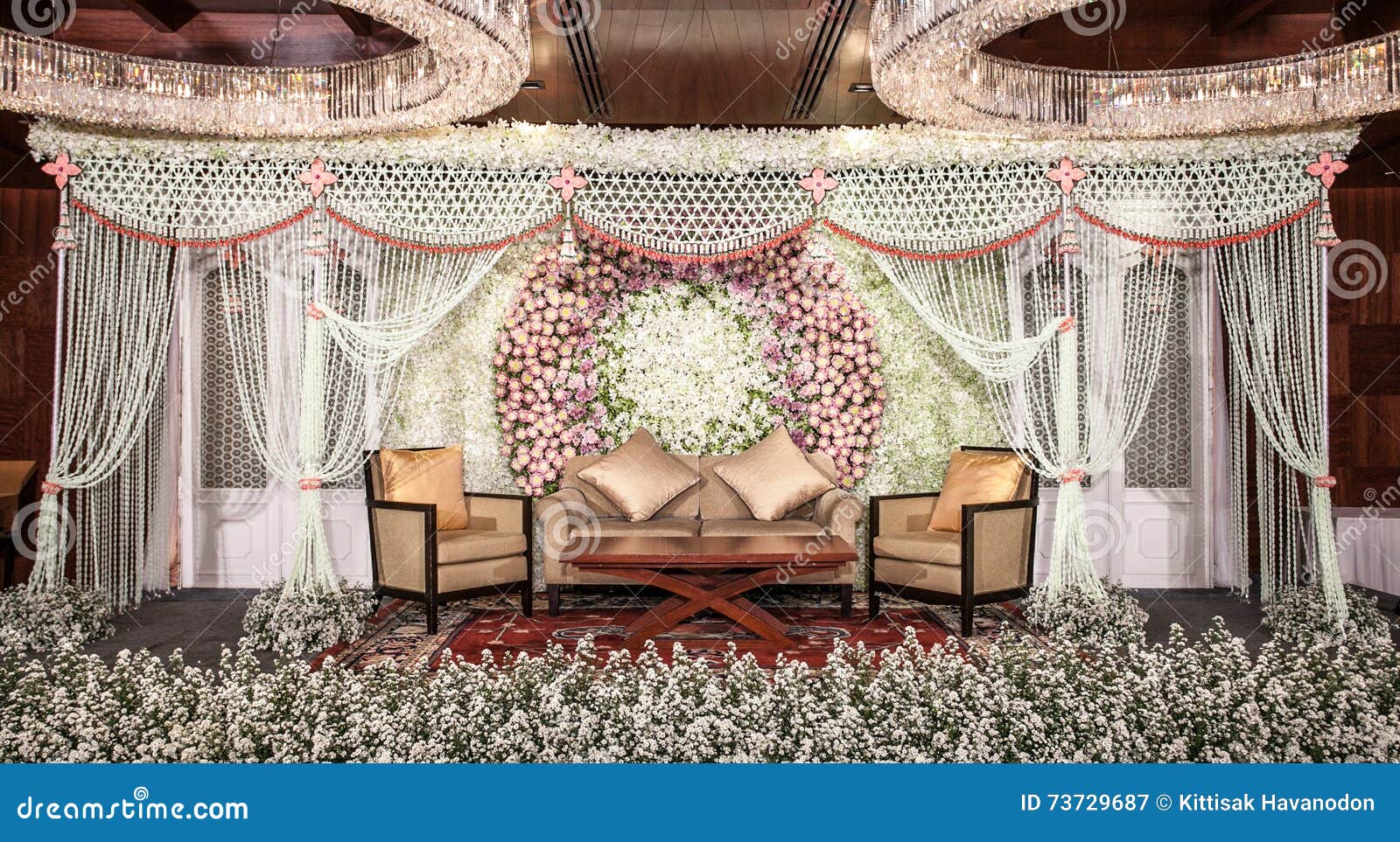 Flowers Decoration on the Stage Stock Image - Image of flower, design ...