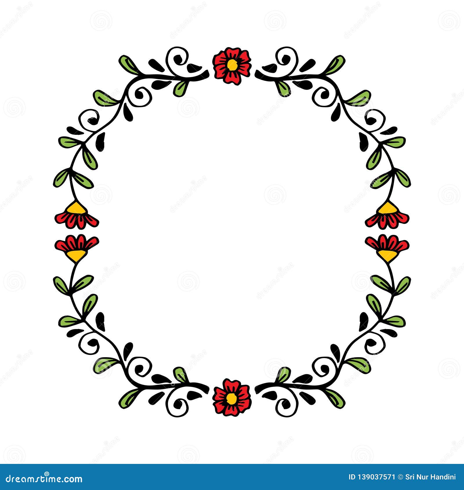 Flowers decorative frame. stock illustration. Illustration of nature ...