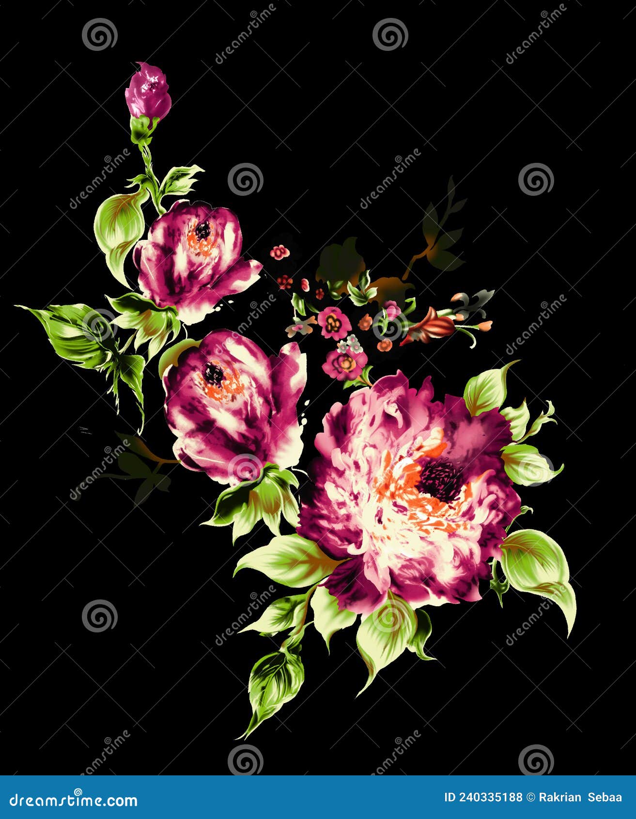 Flowers Design with Solid Background Stock Illustration - Illustration ...
