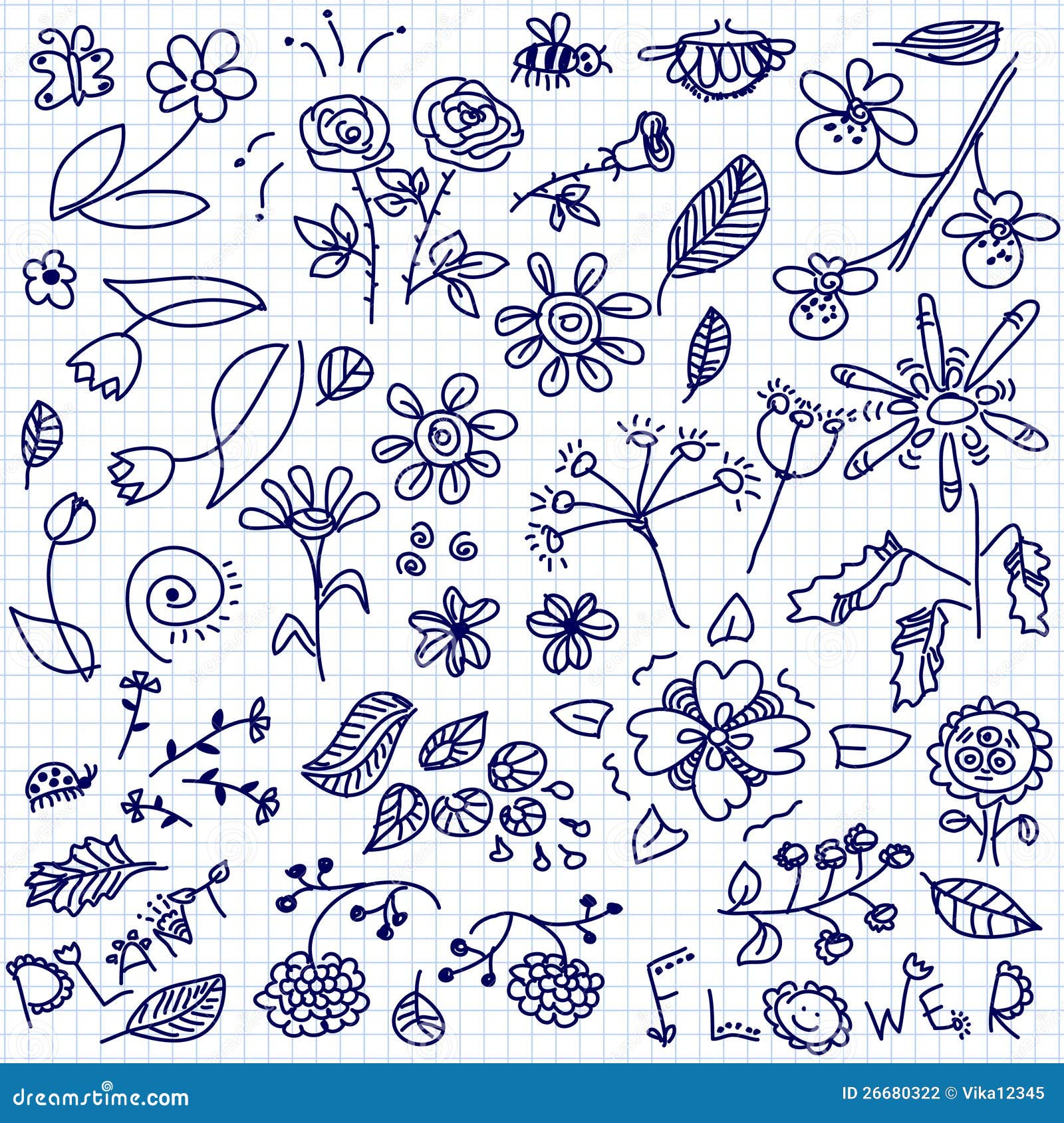 Flowers Doodle Stock Photography - Image: 26680322