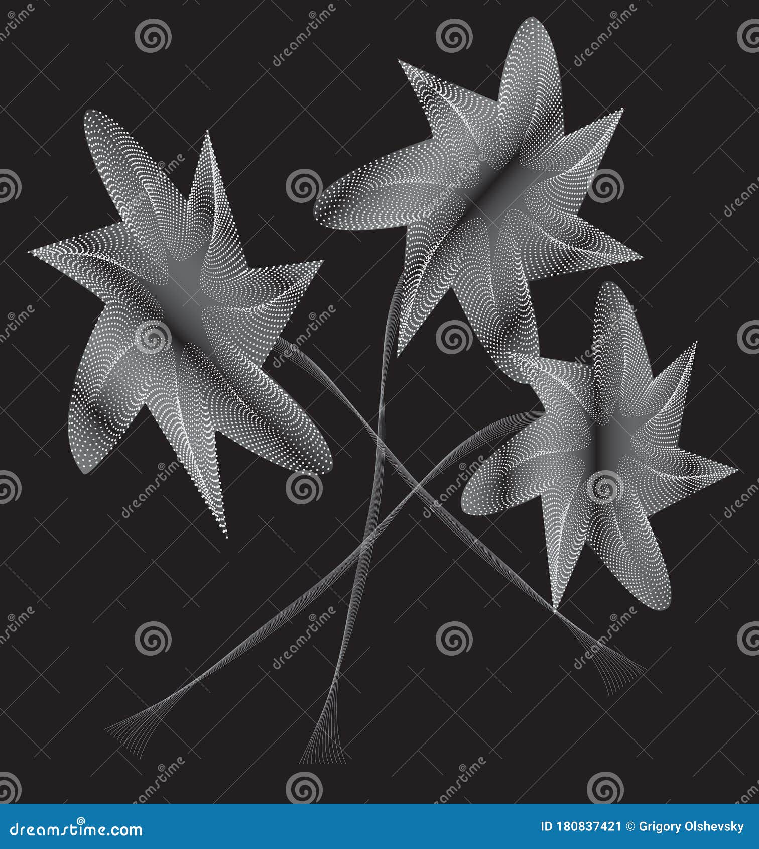 Flowers. Dotted Halftone Vector Pattern or Texture Stock Vector ...