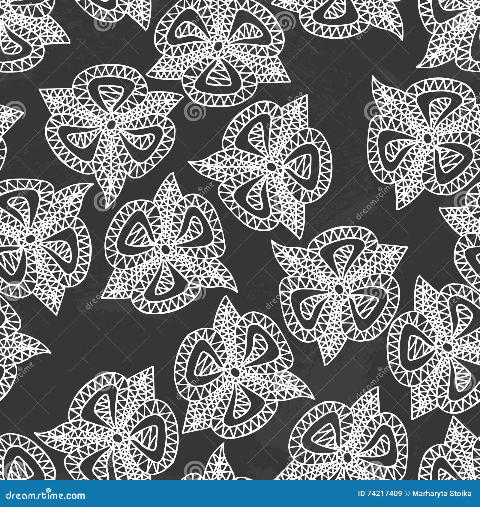 Flowers Drawn a Piece of Chalk on a Blackboard. Floral Print Stock ...