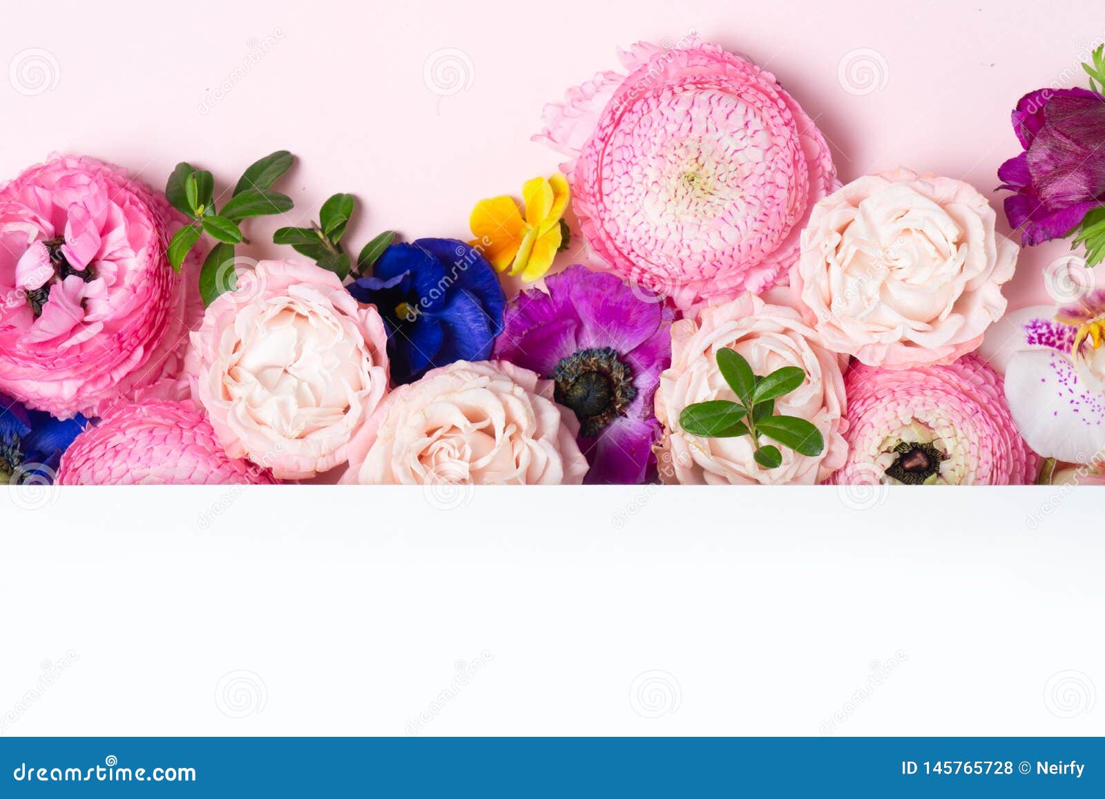 Flowers Flat Lay Composition Stock Photo - Image of floral, mothers ...
