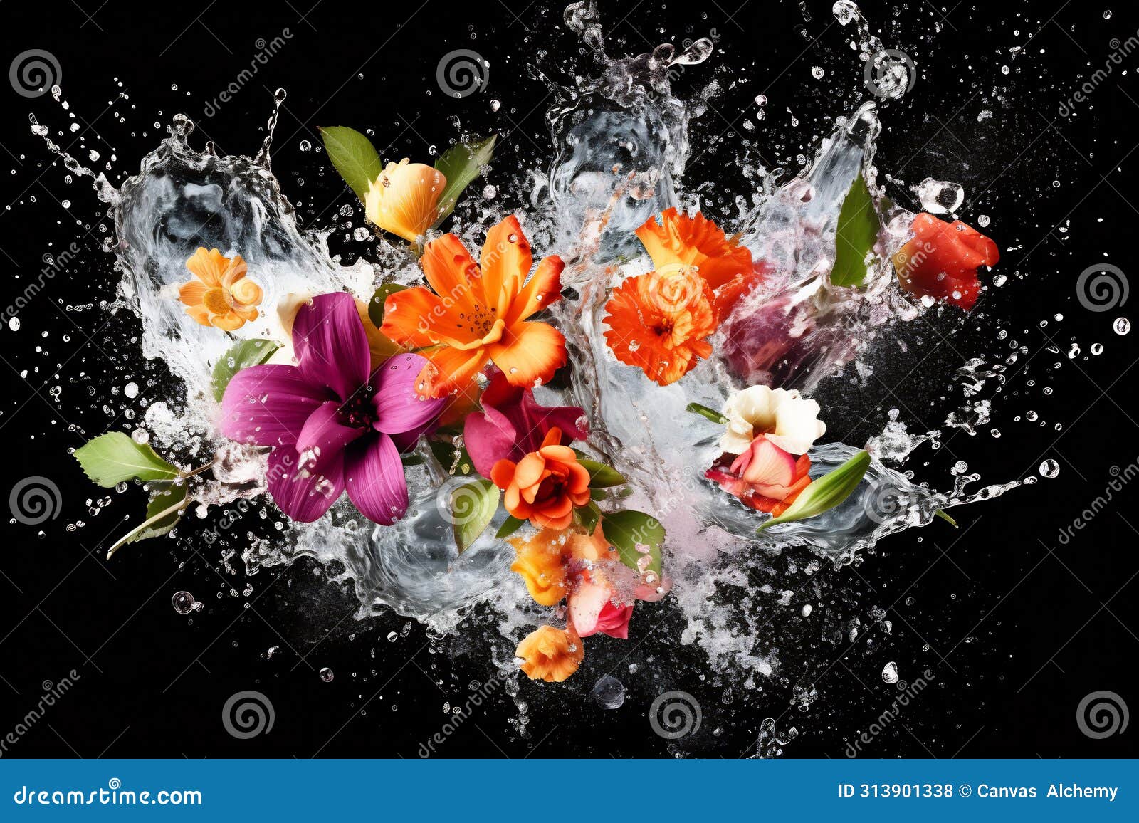 Flowers floating in water stock photo. Image of colorful - 313901338
