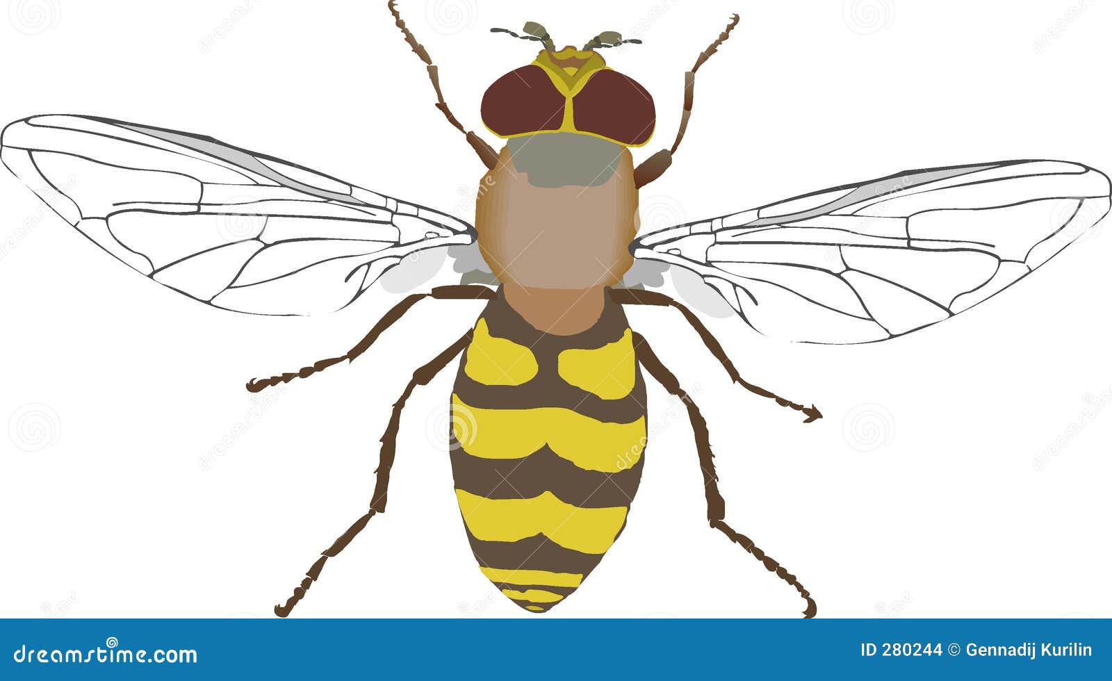 Flowers fly stock vector. Illustration of yellow, artwork - 280244