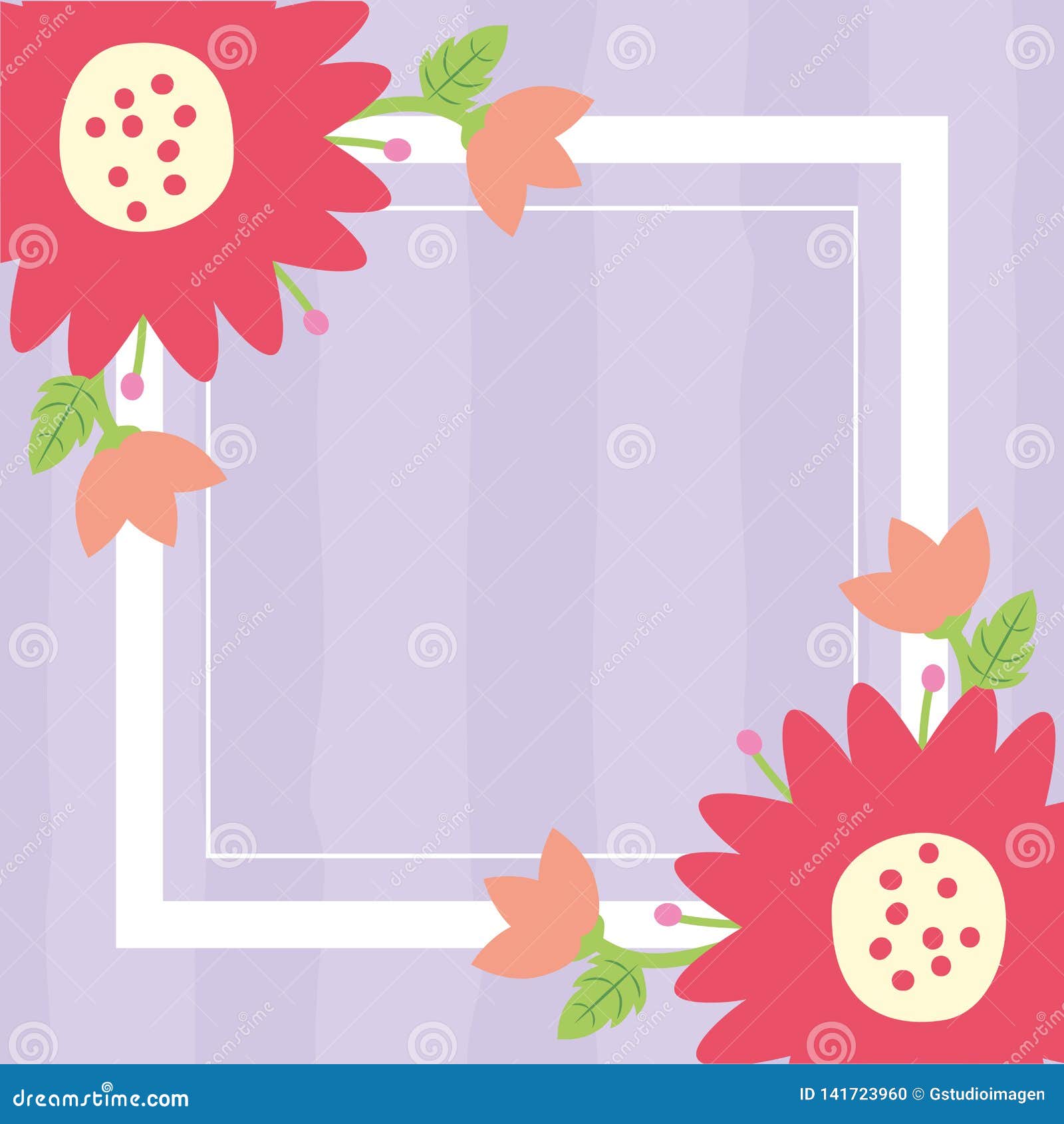 Flowers Frame Decoration Banner Stock Vector - Illustration of ...