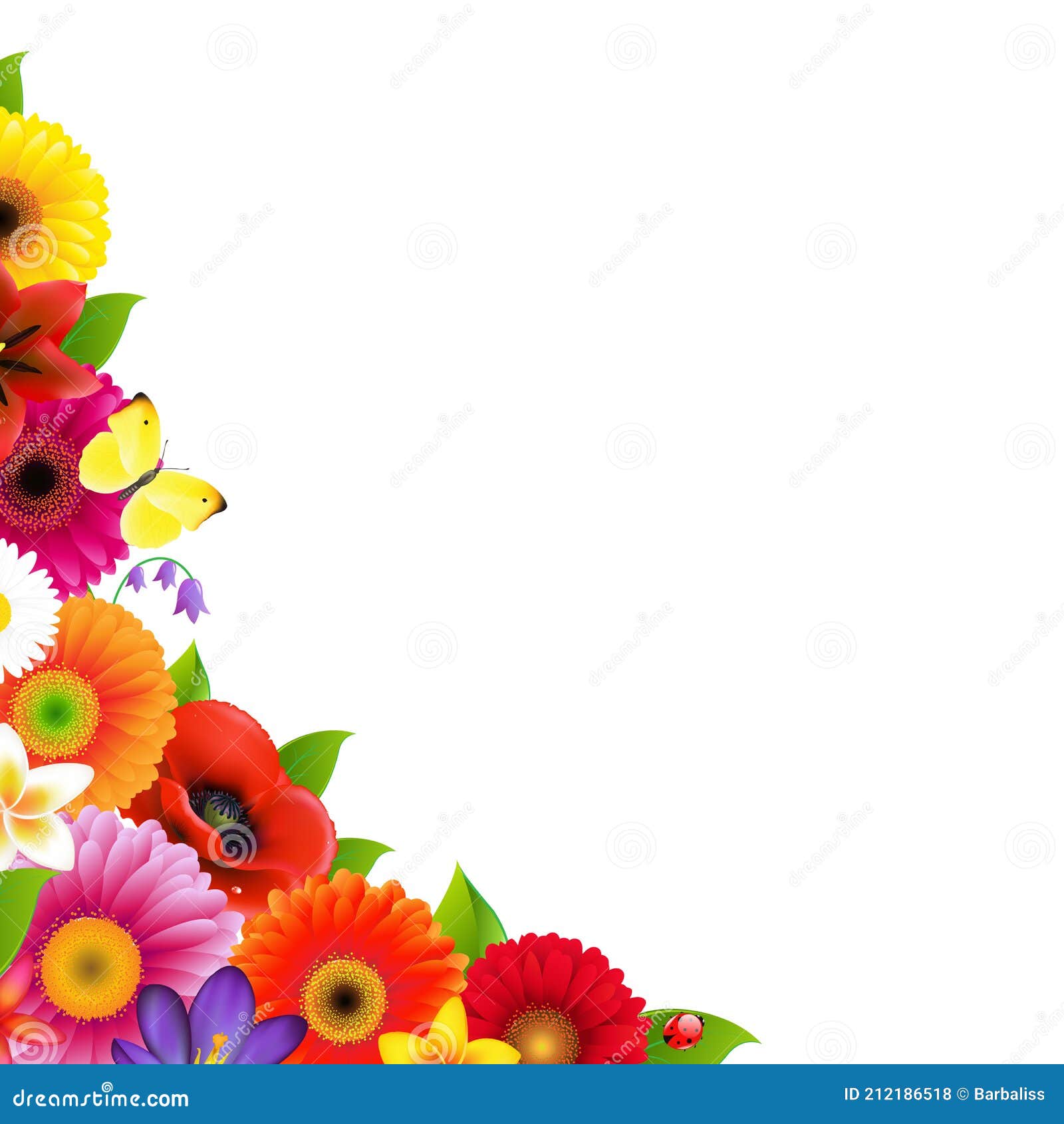 Flowers Frame stock vector. Illustration of assorted - 212186518
