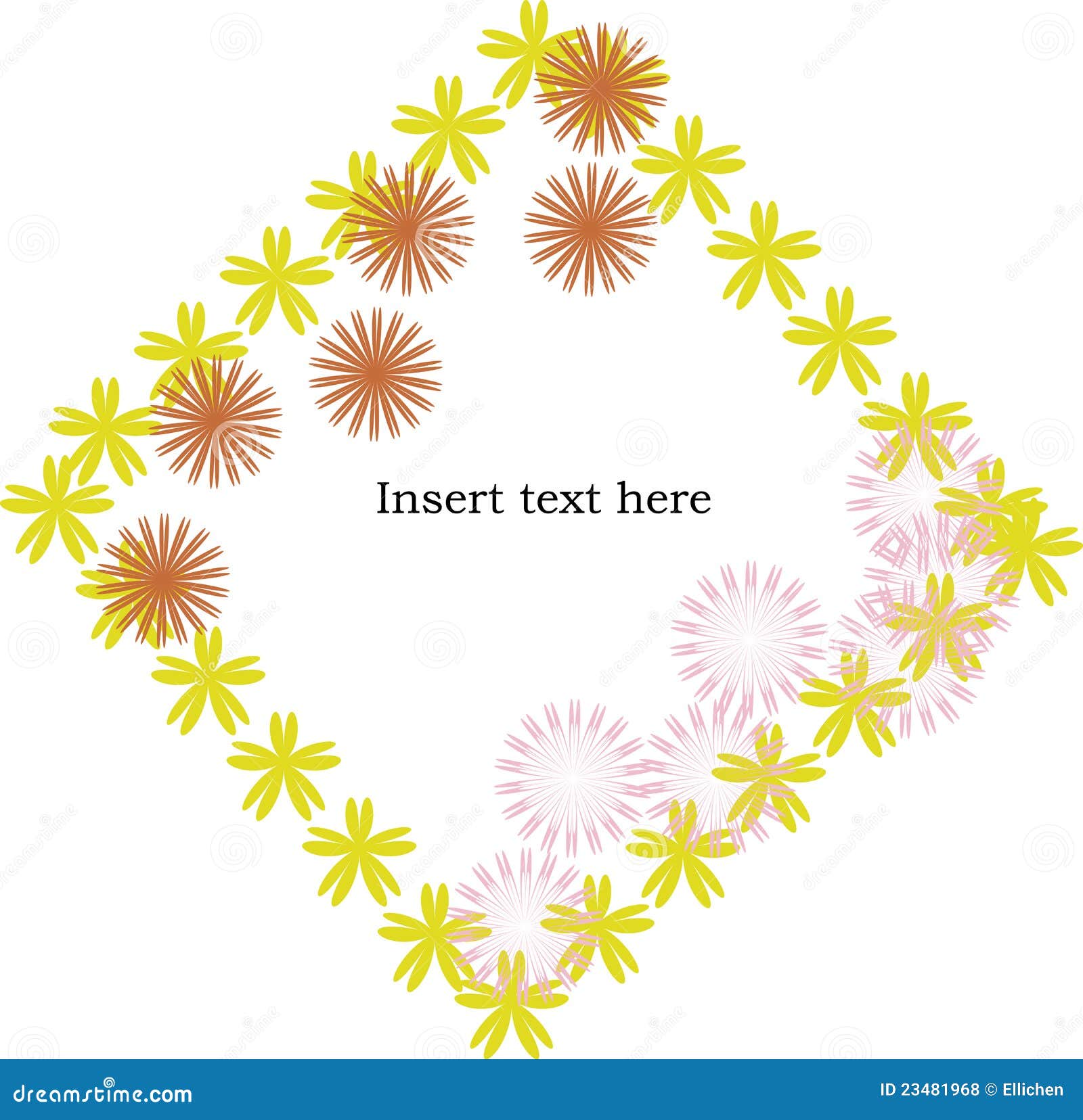 Flowers Frame with Space for Text Stock Illustration - Illustration of ...