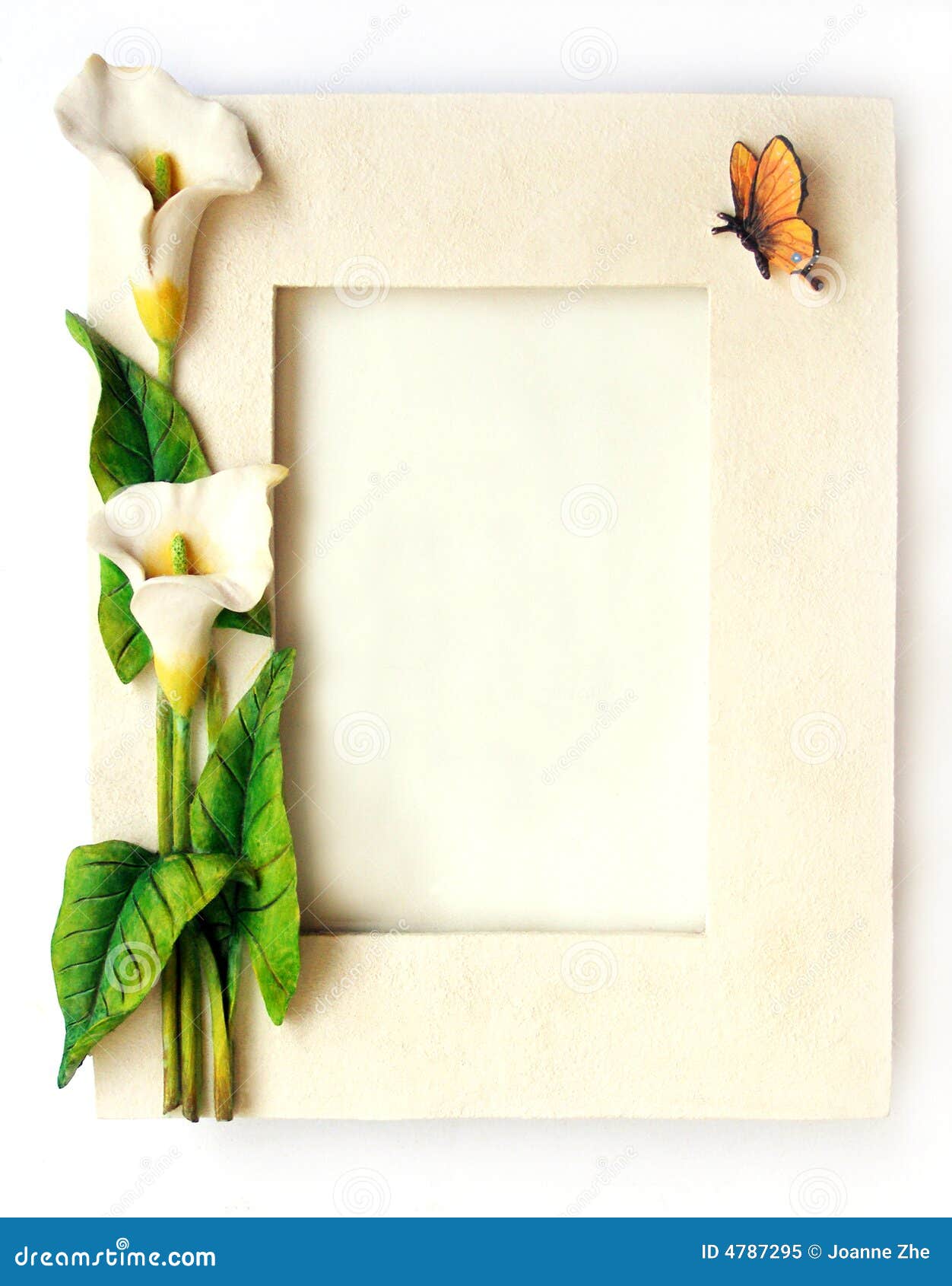 Flowers Frame White Arum Lilies Flower Stock Image - Image of clay ...