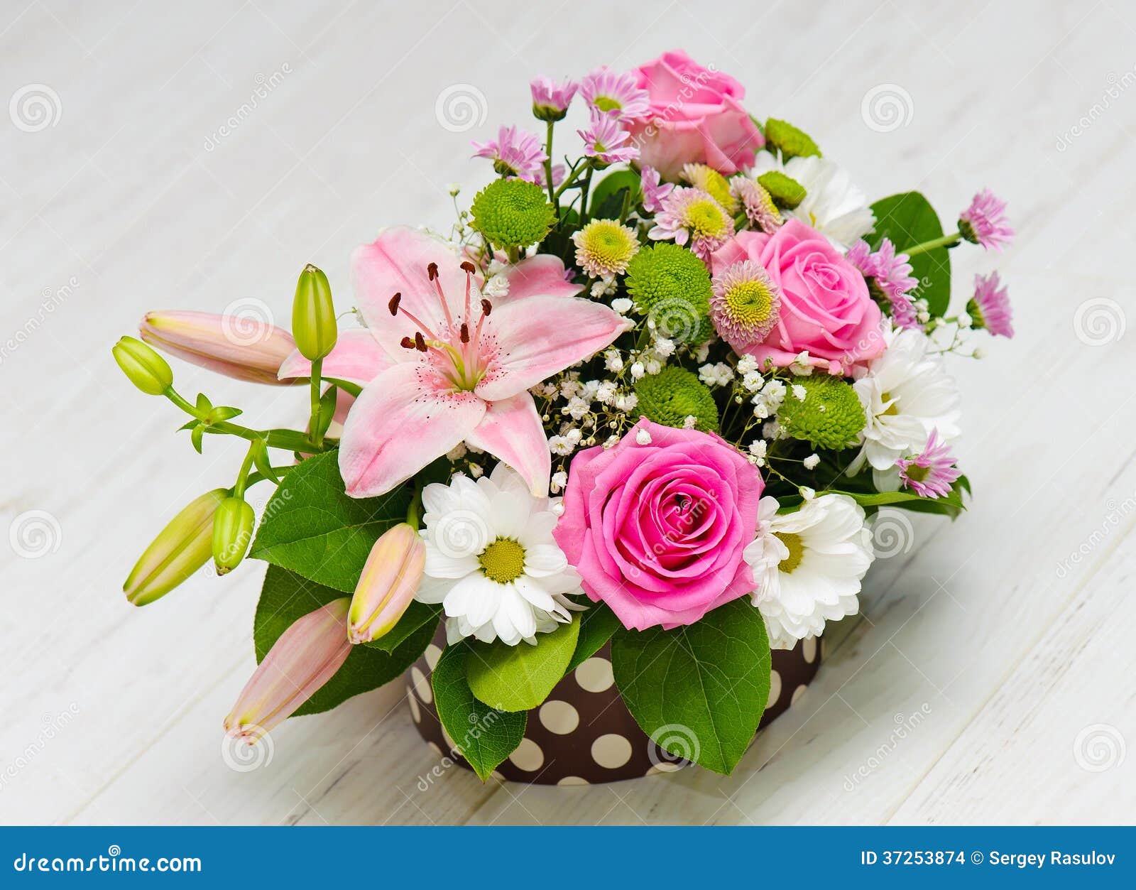 Flowers in a gift box. stock photo. Image of shiny, shopping - 37253874