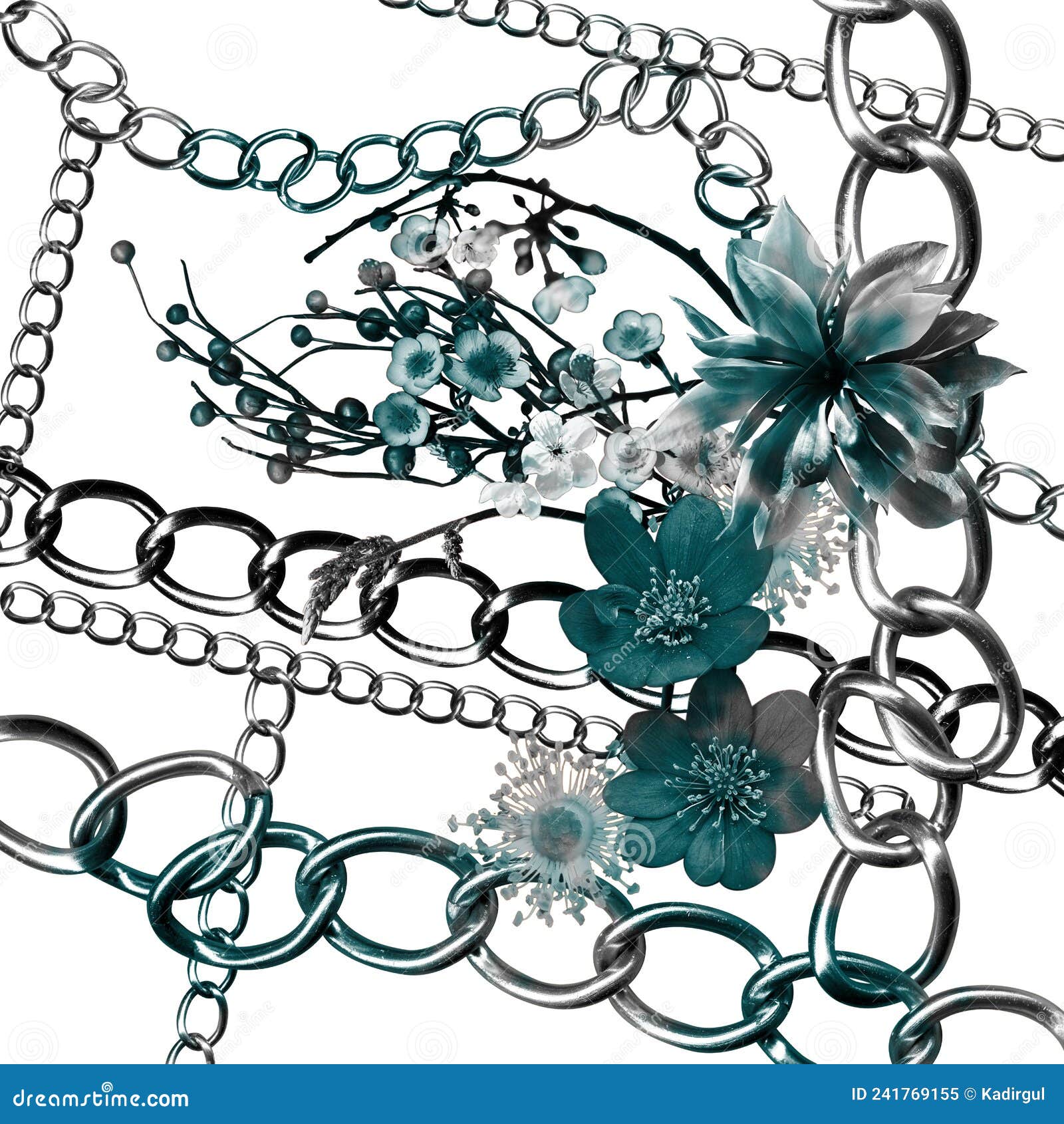 Flowers and Chains Background Stock Illustration - Illustration of ...
