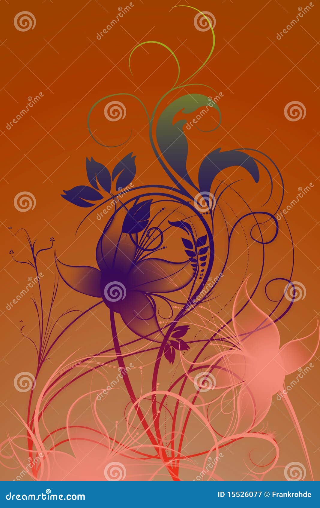 Flowers with gradient stock illustration. Illustration of affection ...