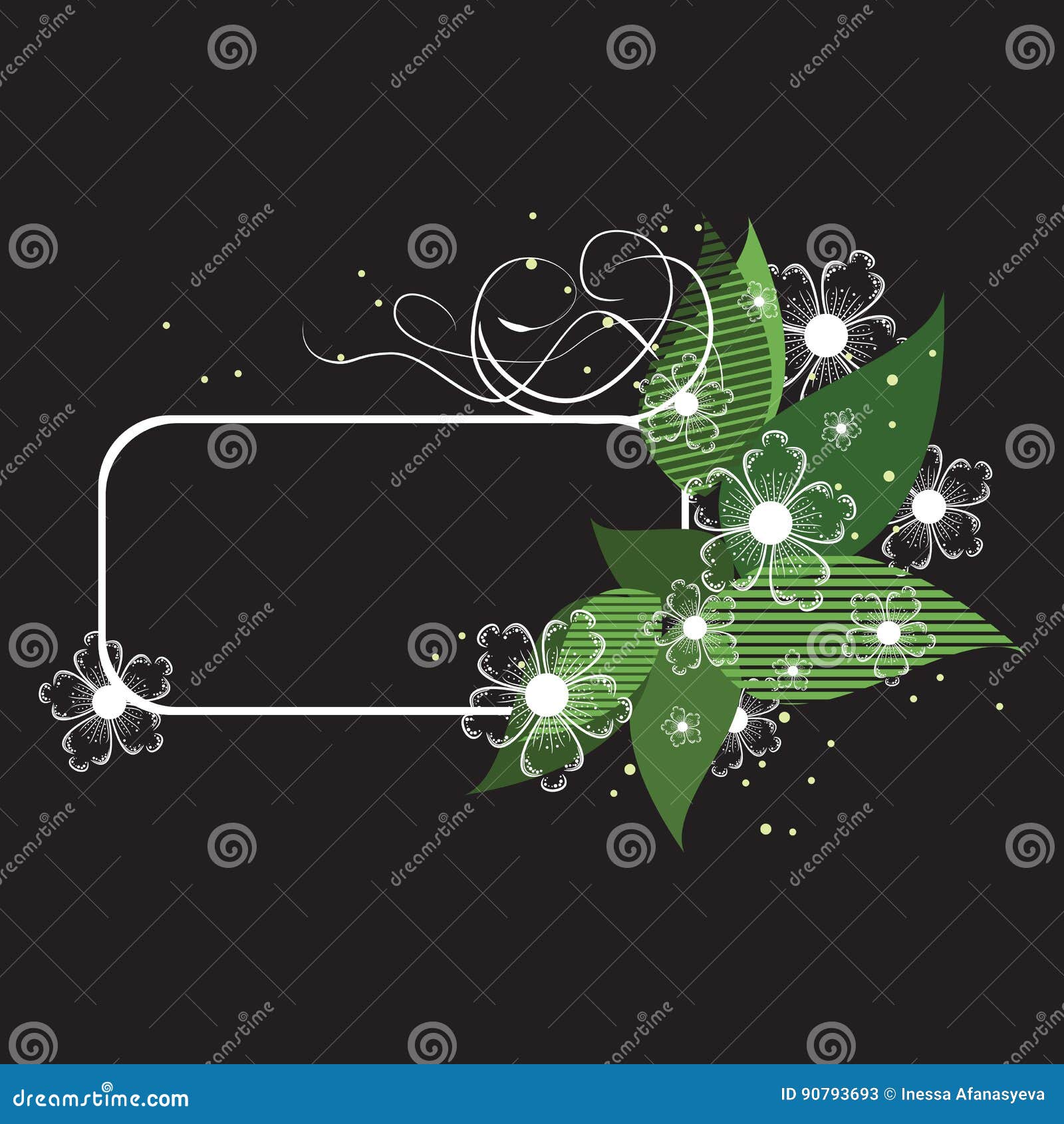 Flowers green banner stock vector. Illustration of eucalyptus - 90793693