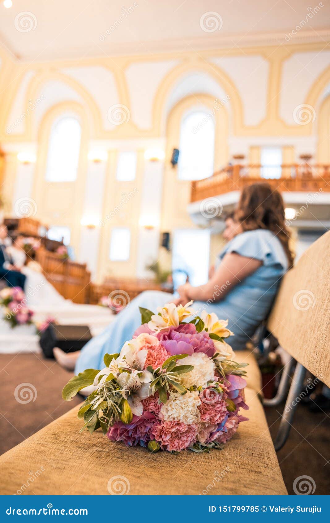 Flowers in the Hall at the Wedding Stock Image - Image of gold ...