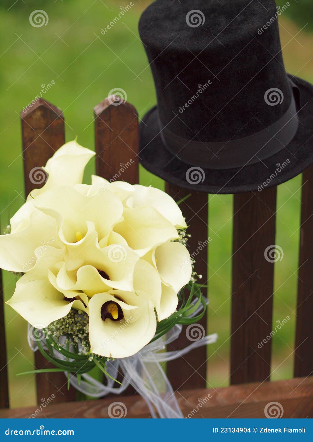 Flowers with hat stock photo. Image of still, groom, marriage - 23134904