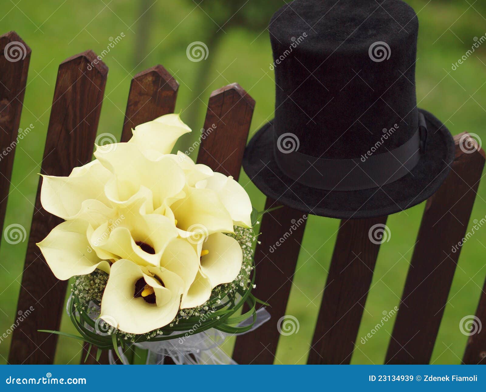 Flowers with hat stock image. Image of ring, flower, groom - 23134939